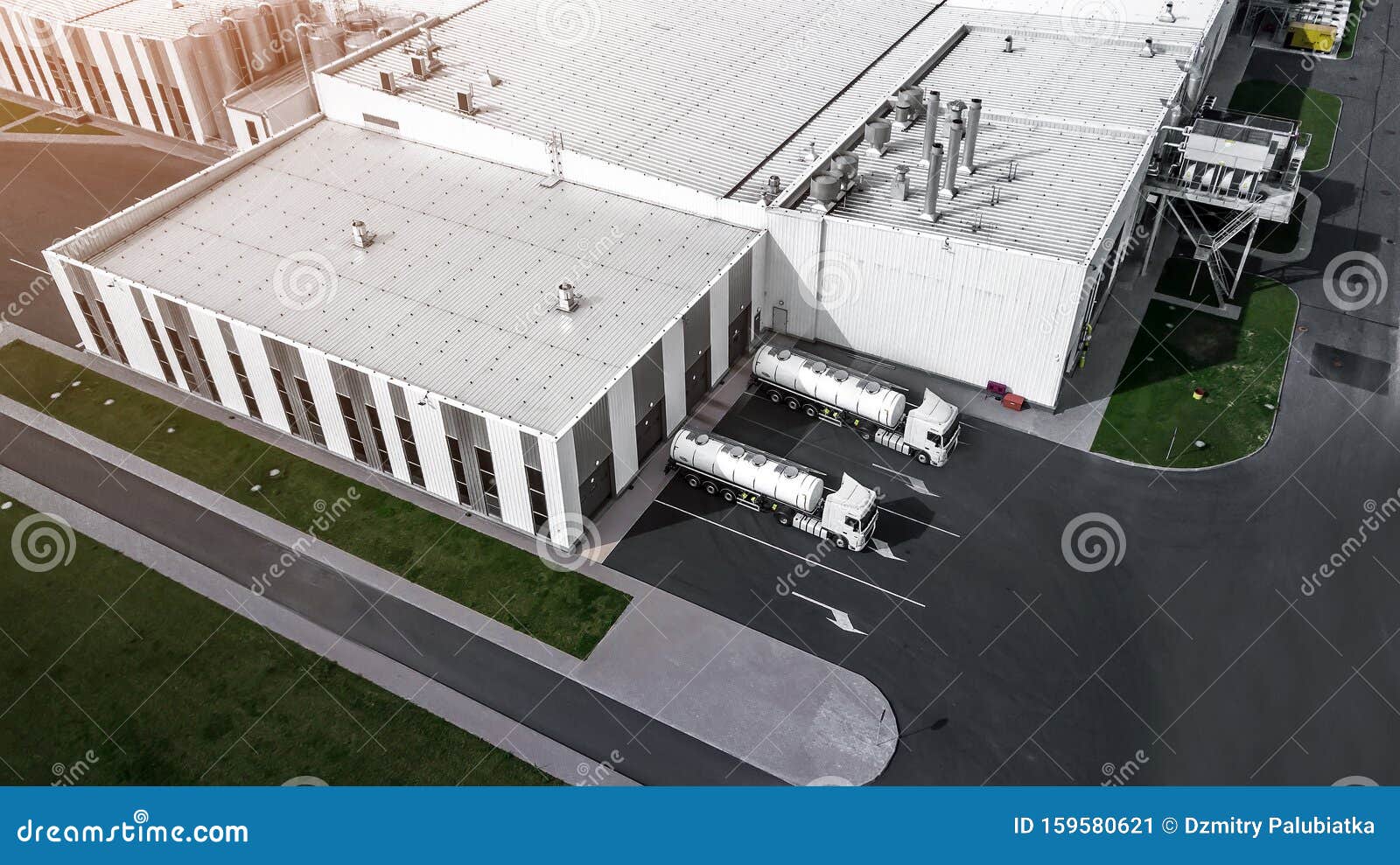 The Truck is Loaded in the Logistics Center Top View Stock Image ...