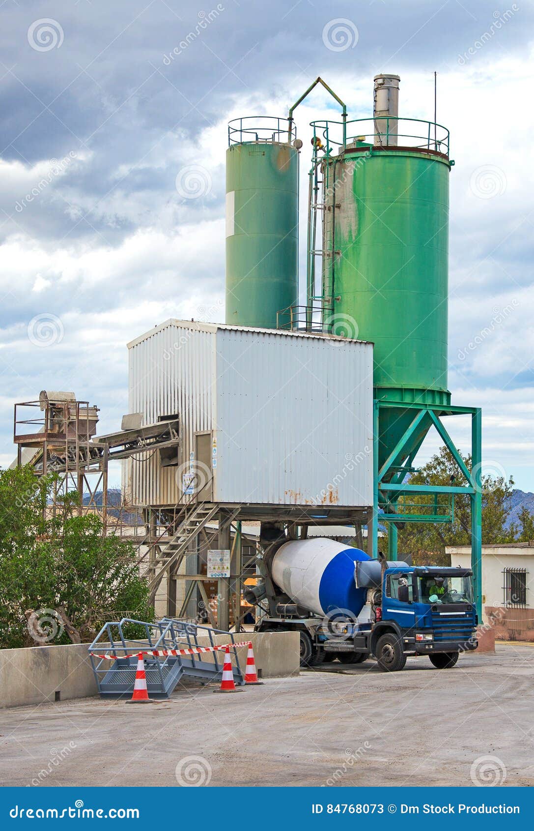 Truck is Loading on Cement Factory. Stock Image - Image of produce ...