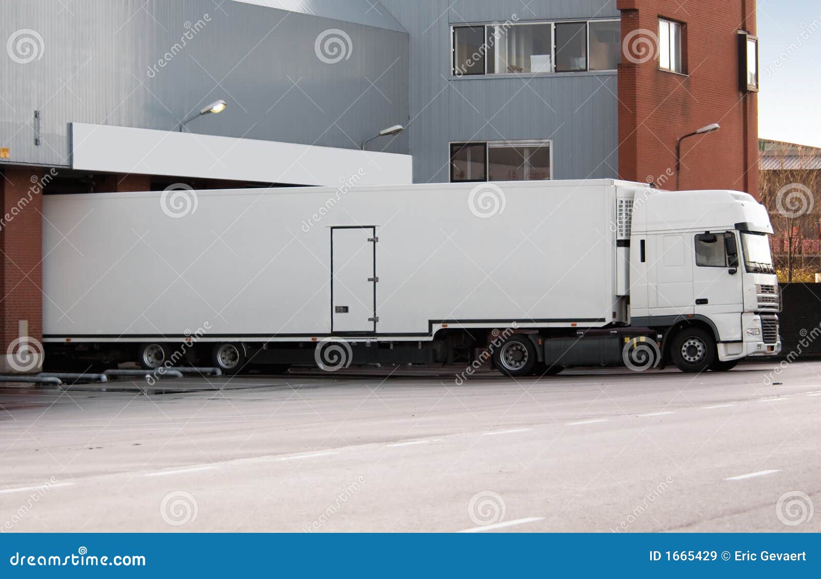 Truck at loading dock stock image. Image of freight, deliver - 1665429
