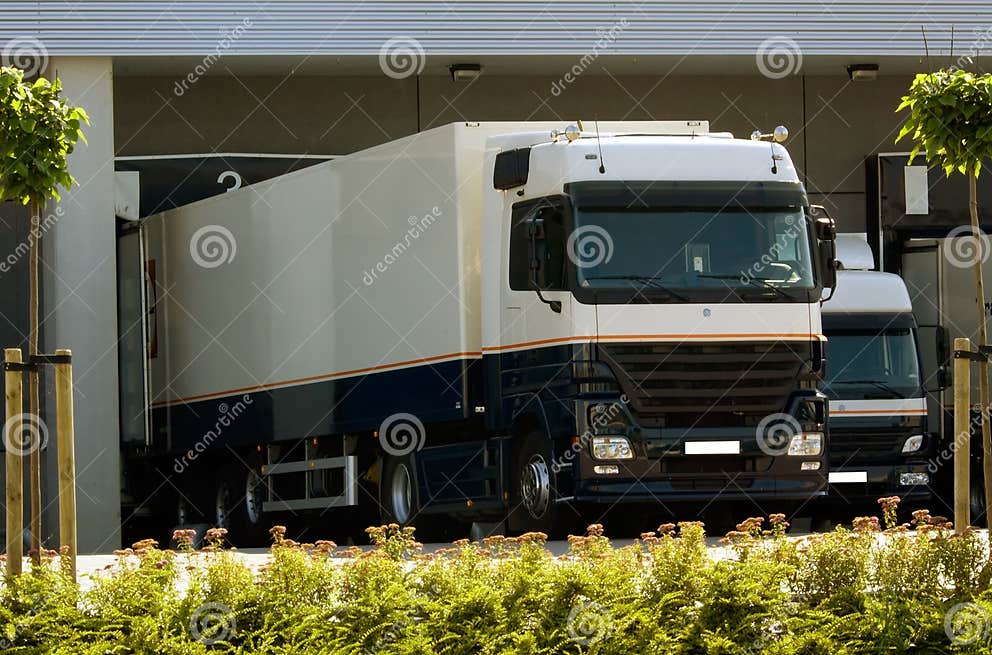 Truck at loading dock stock image. Image of haul, semitrailer - 953147