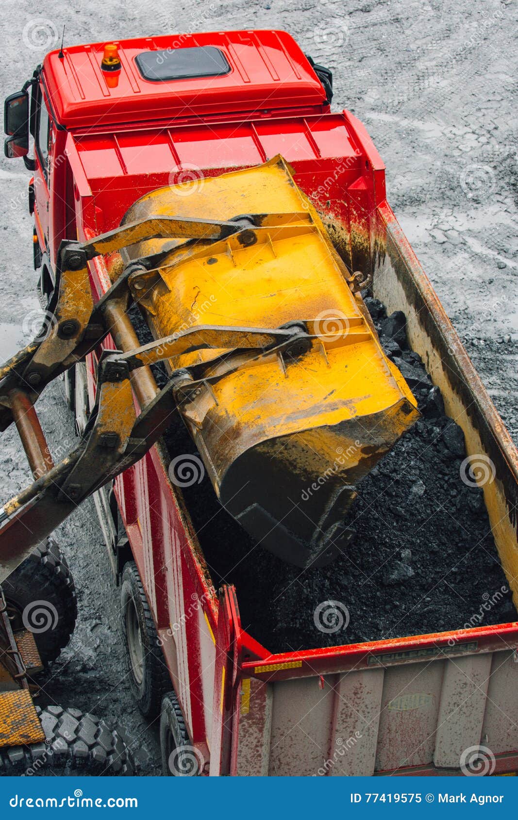 Truck loading with ground stock image. Image of activity - 77419575