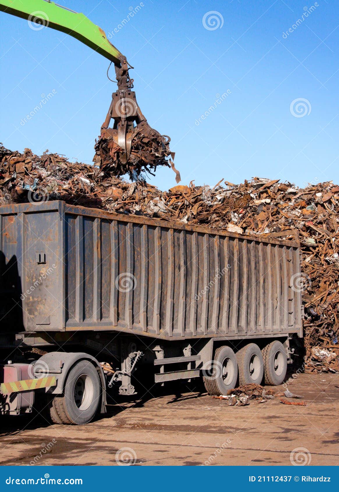 Truck Loading with Metal Scrap Stock Image - Image of garbage, heap ...