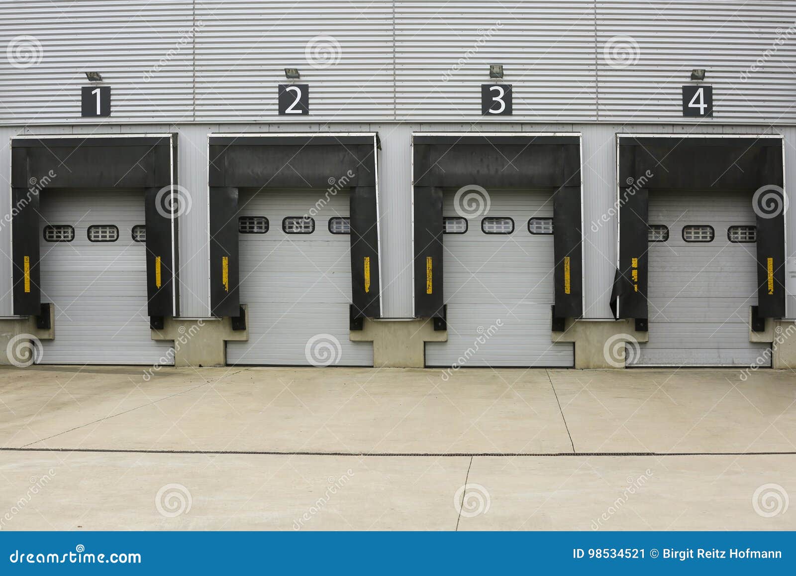 Loading Ramp Doors At Distribution Center. Modern Logistics Center ...