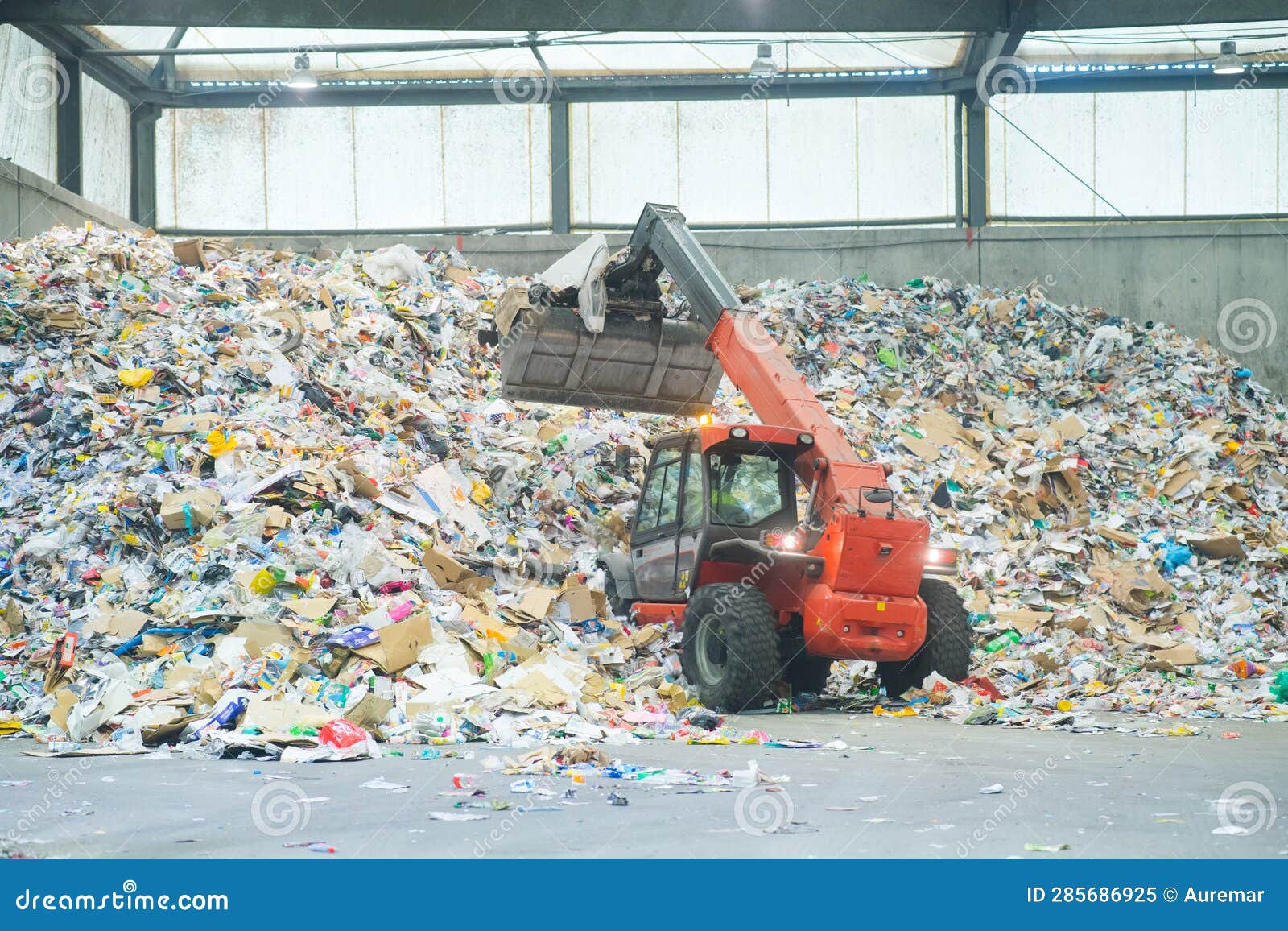Truck Loading Stacks Recycled Papers on To Lorry Stock Image - Image of ...