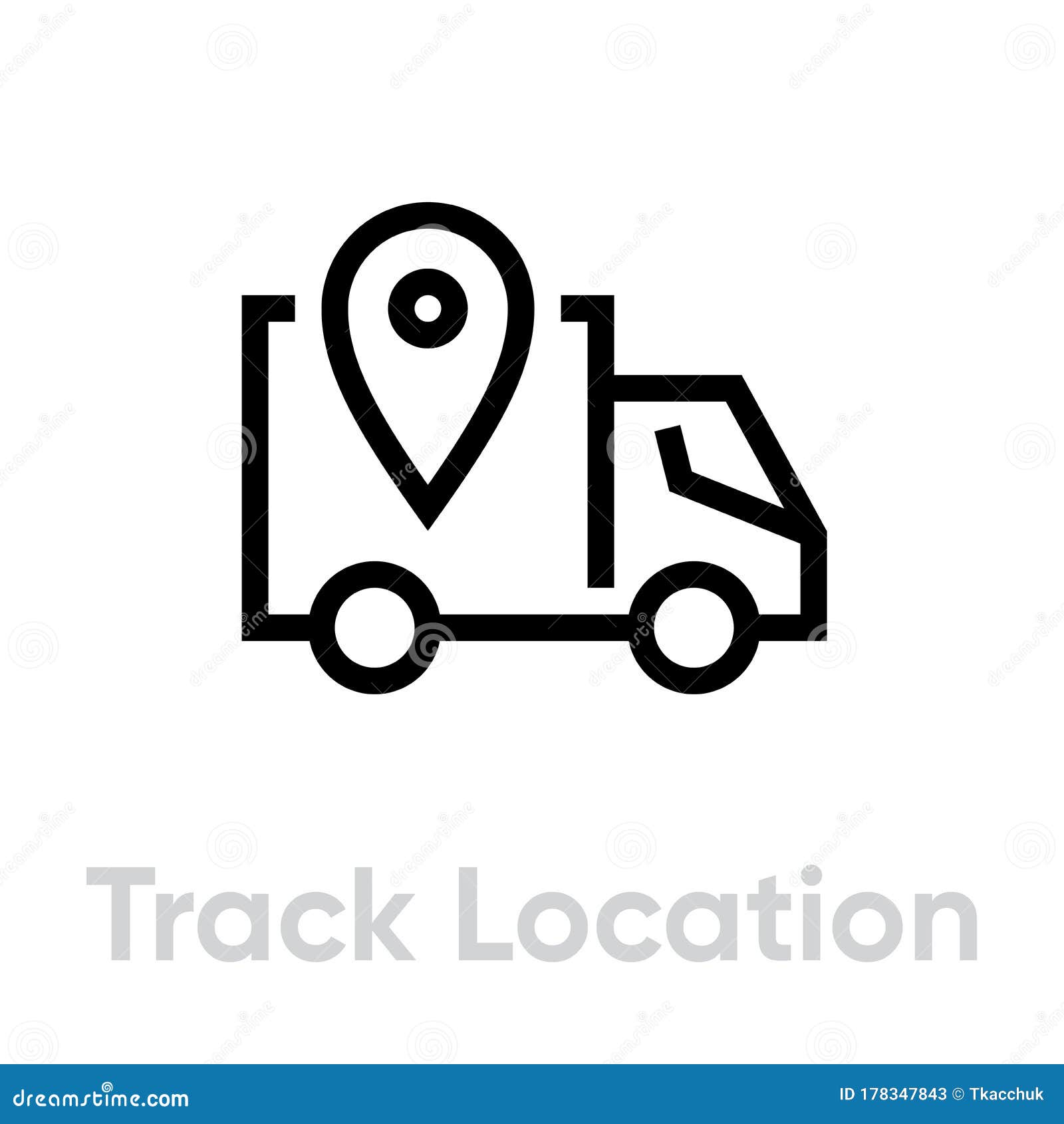 Truck Location Delivery Icon. Editable Line Vector Stock Vector ... Truck Location Delivery Icon. Editable Line Vector Stock Vector ...