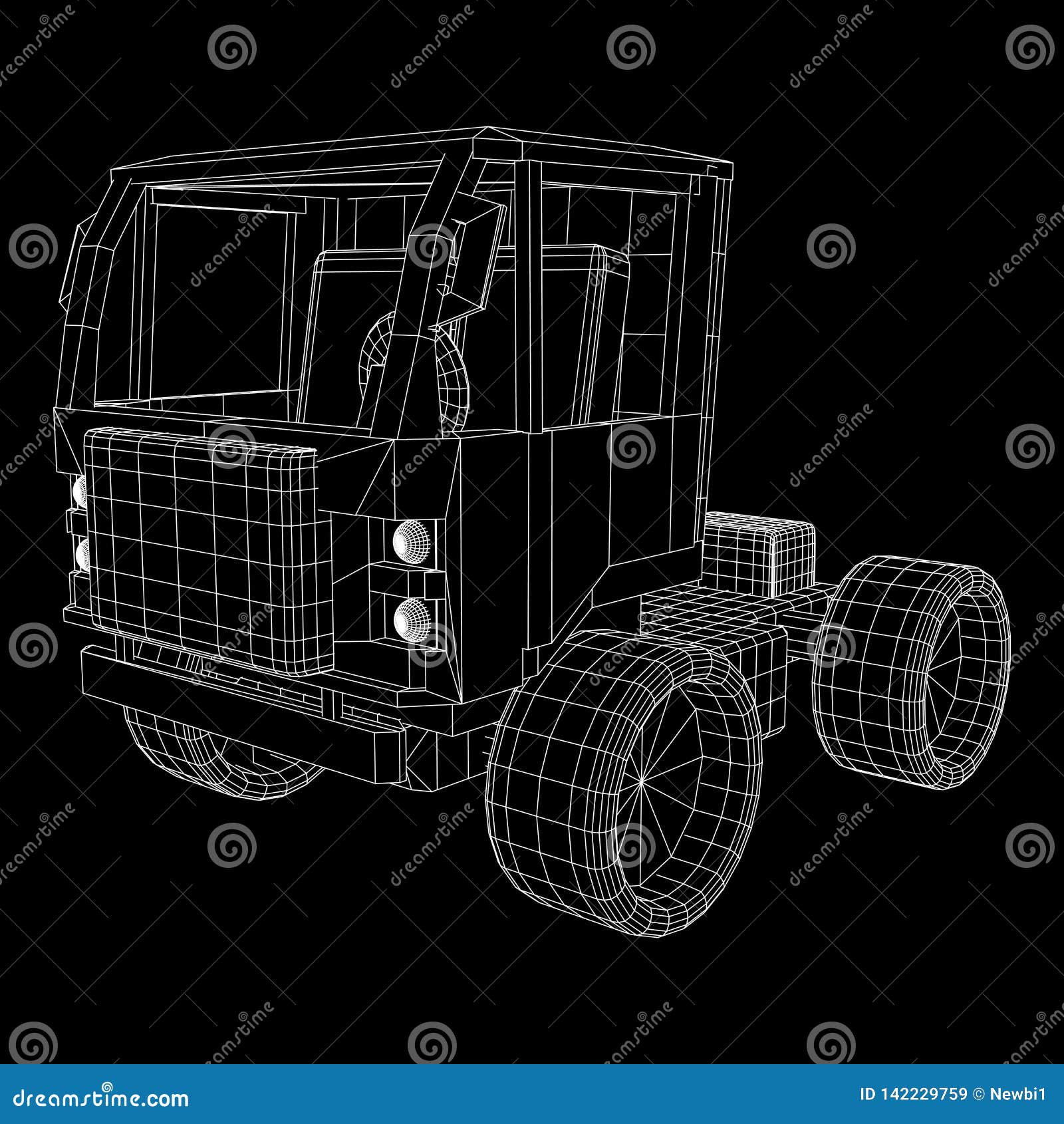 Truck or Lorry Car. Vector. Stock Vector - Illustration of semi ...
