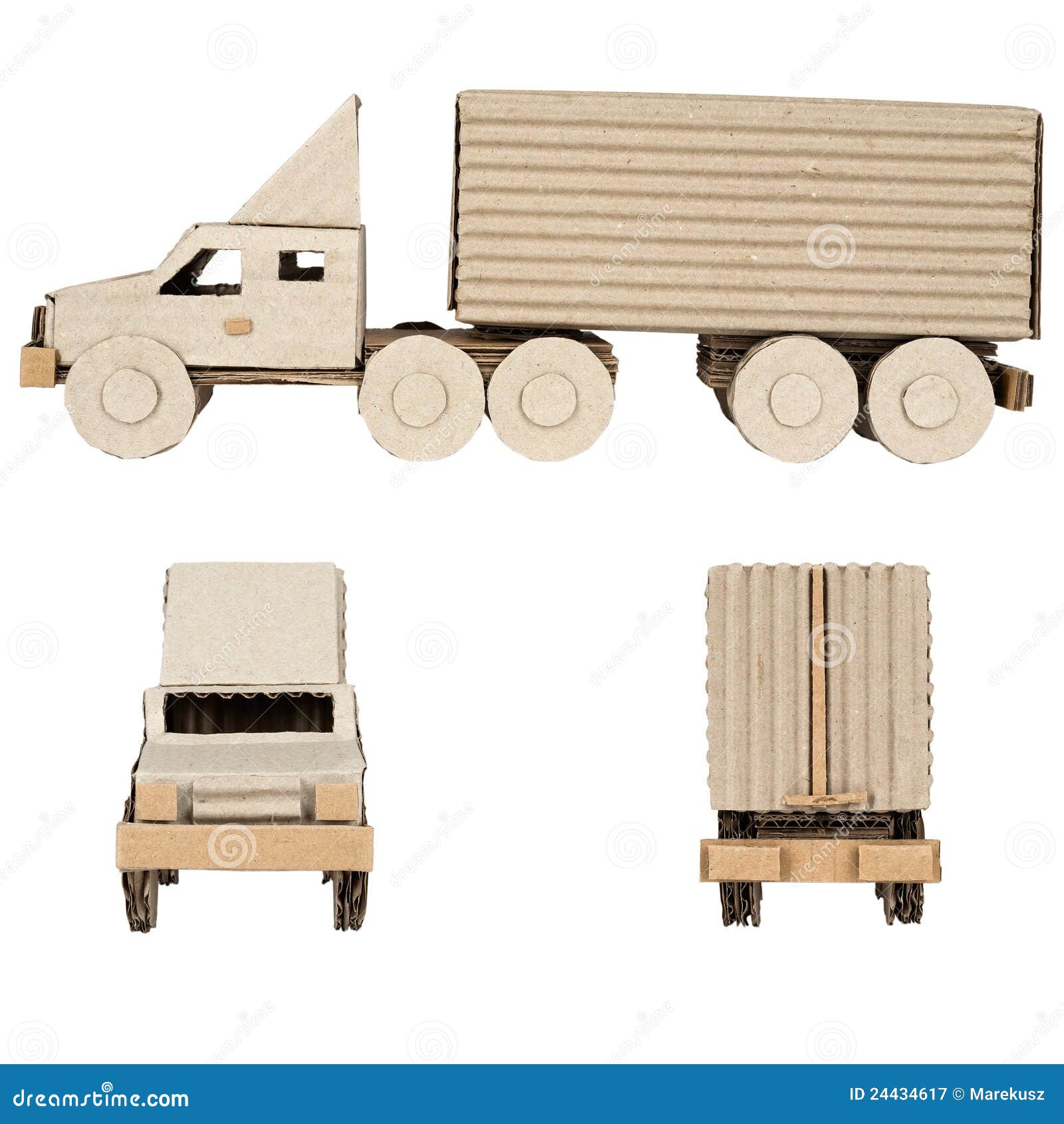 Truck Made of Corrugated Cardboard Stock Image - Image of industry ...