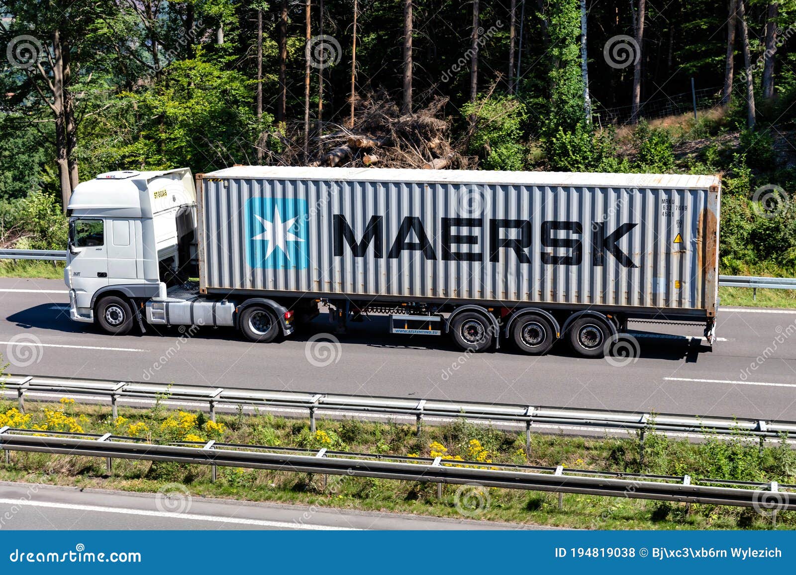 Truck with Maersk Container Editorial Stock Photo - Image of fleet ...