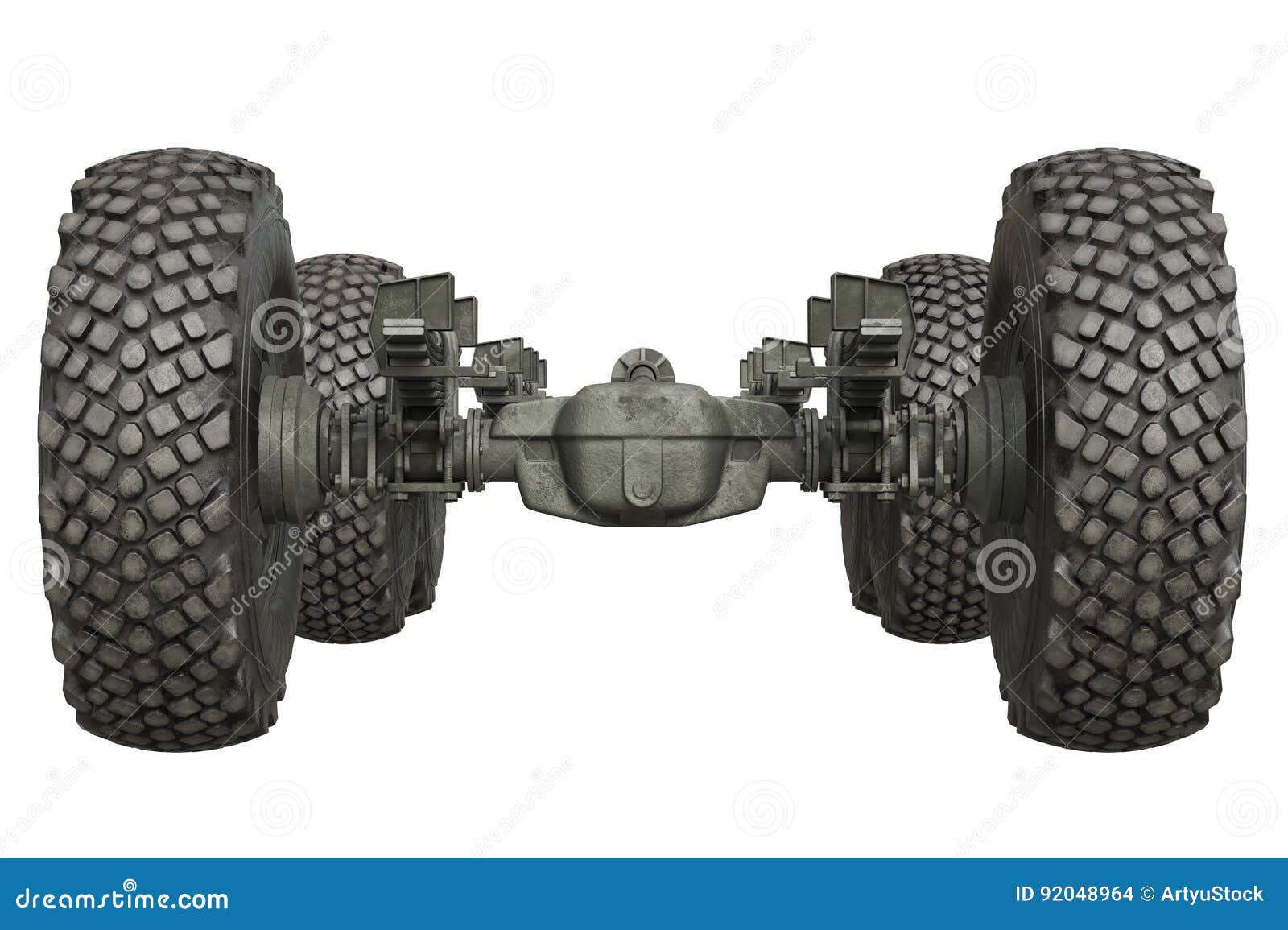Truck Military Undercarriage, Front View Stock Illustration ...