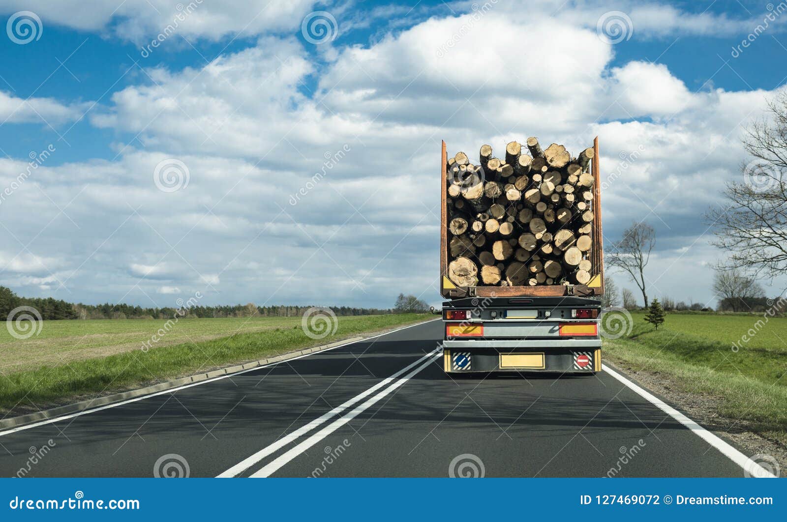 A Truck on Motorway Transporting Logs Stock Photo - Image of firewood ...