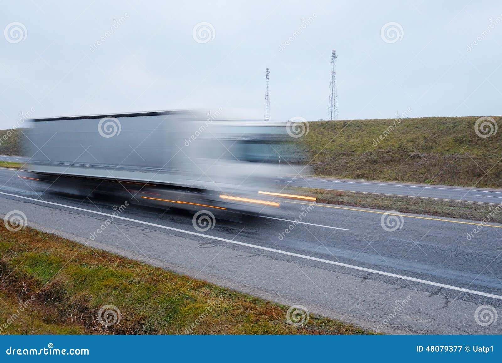 Truck in movement stock image. Image of chain, logistic - 48079377