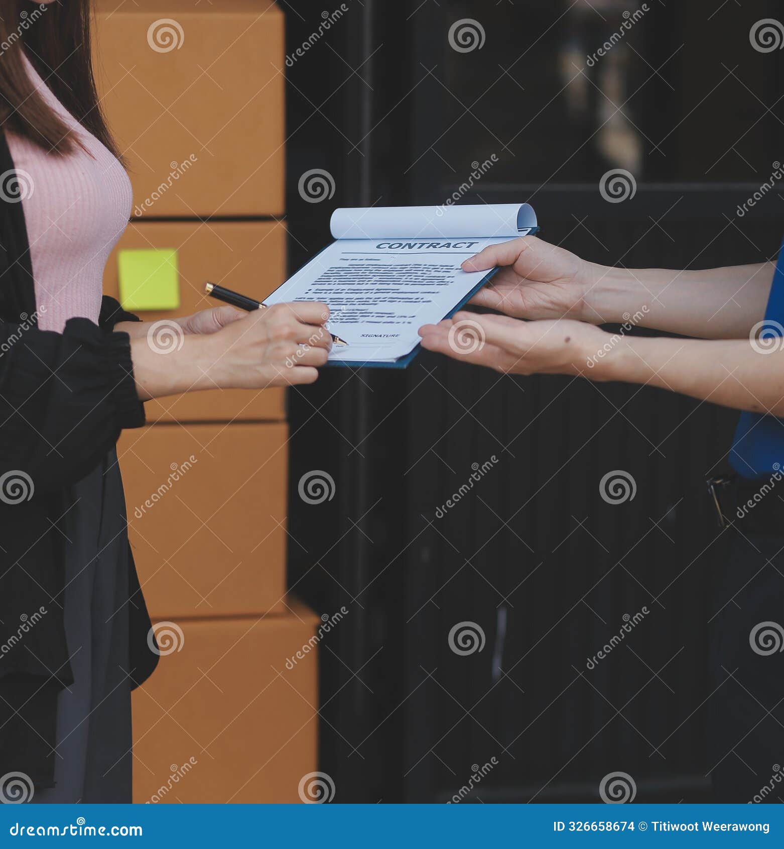 Truck Mover Unloading Van Carrying Boxes Stock Image | CartoonDealer.com #354309241
