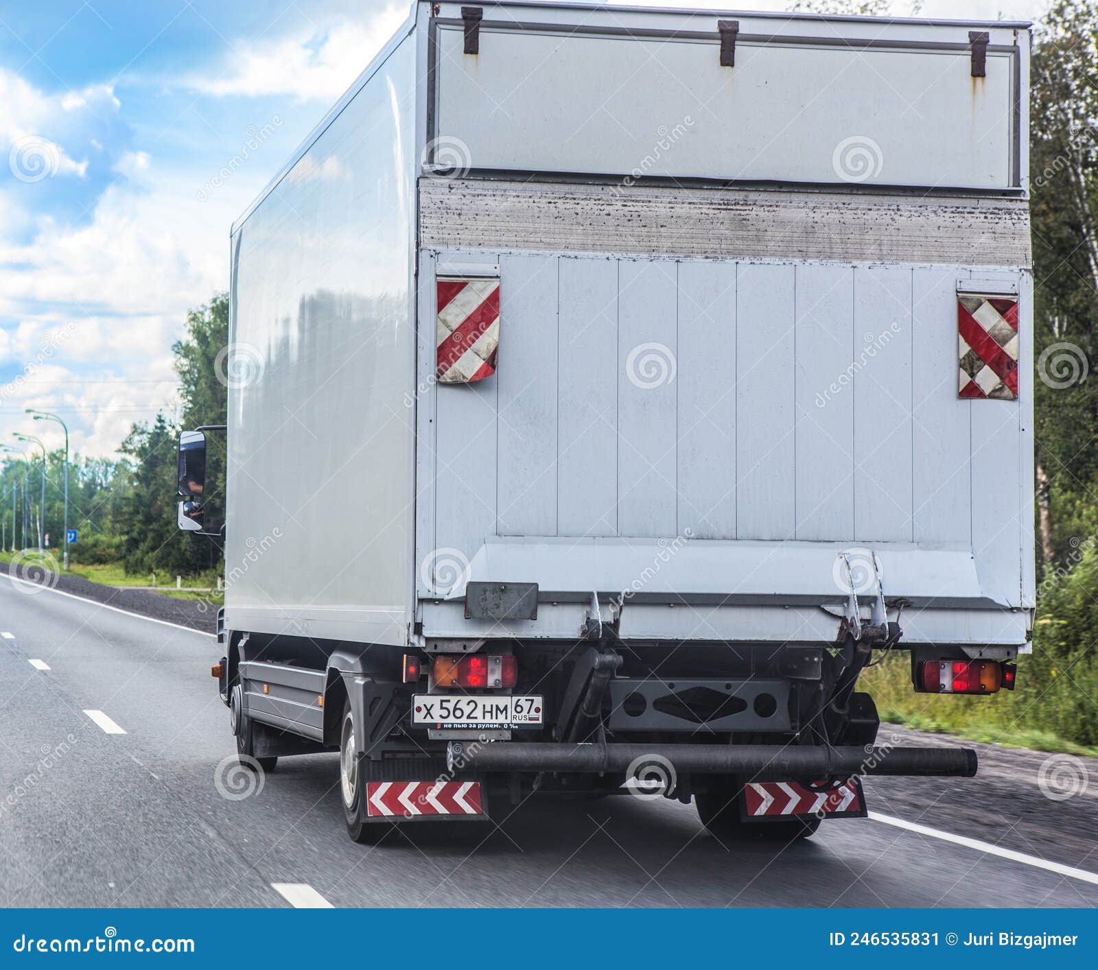 Truck is Moving on a Country Road Stock Image - Image of green, blue ...