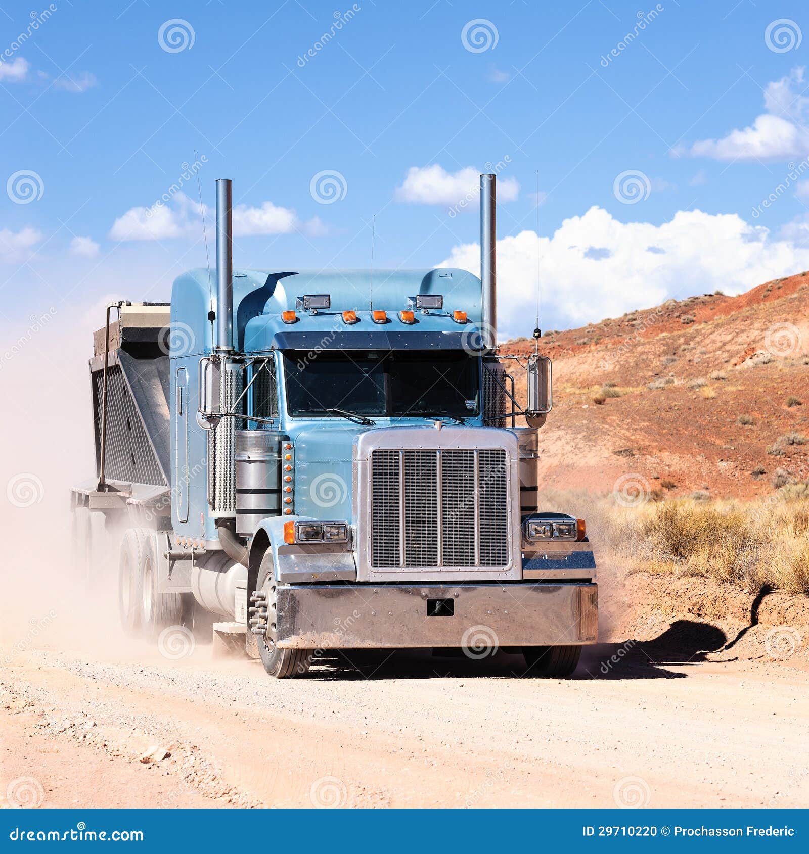 Truck on a desert stock photo. Image of diesel, road - 29710220