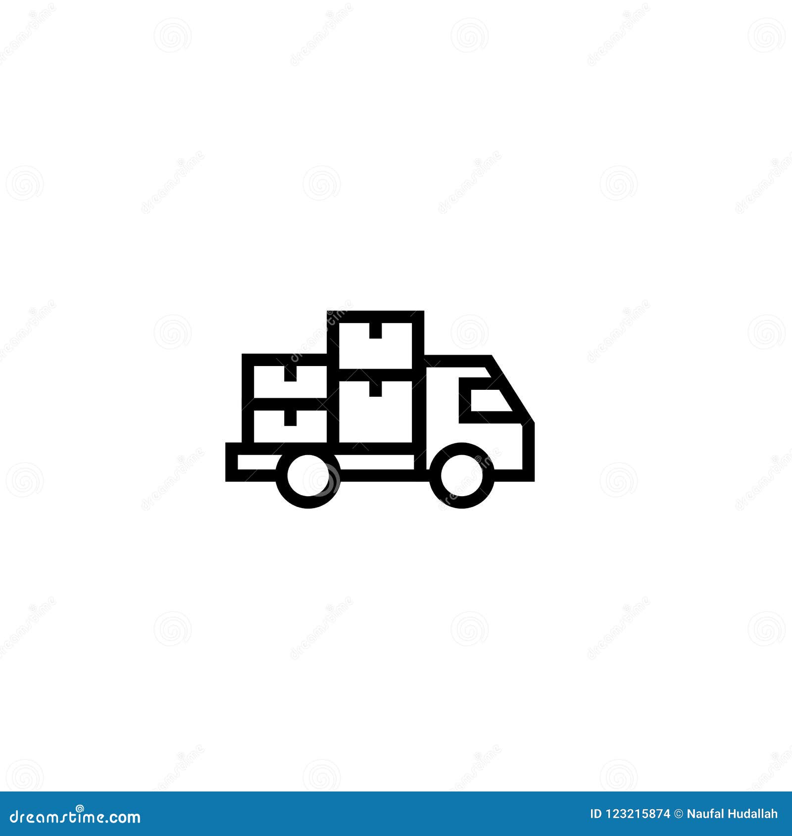 Truck Moving Package Icon with Stack of Cardboard Boxes Symbol ...