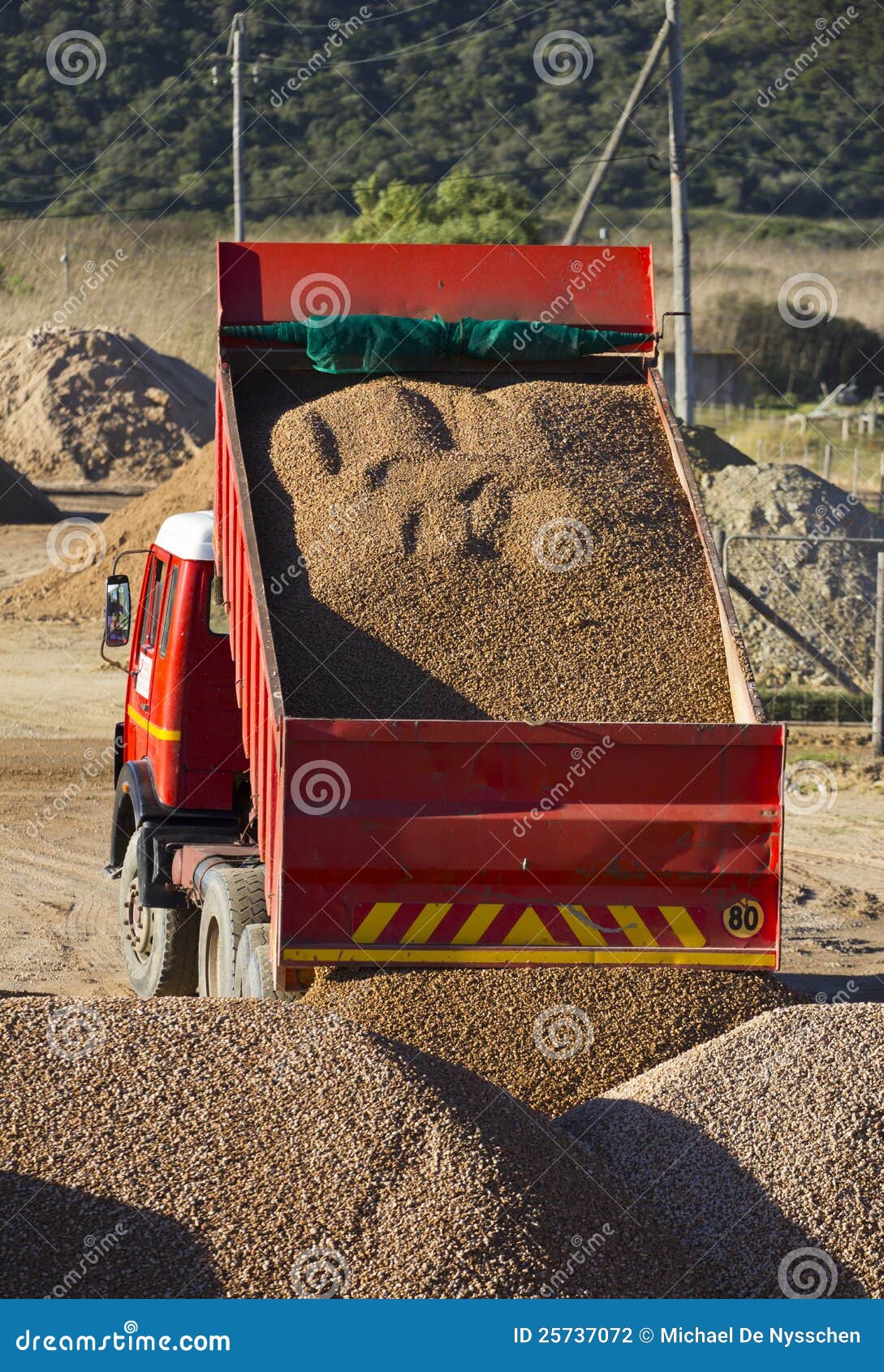 Truck offloading gravel stock photo. Image of truck, gravel - 25737072