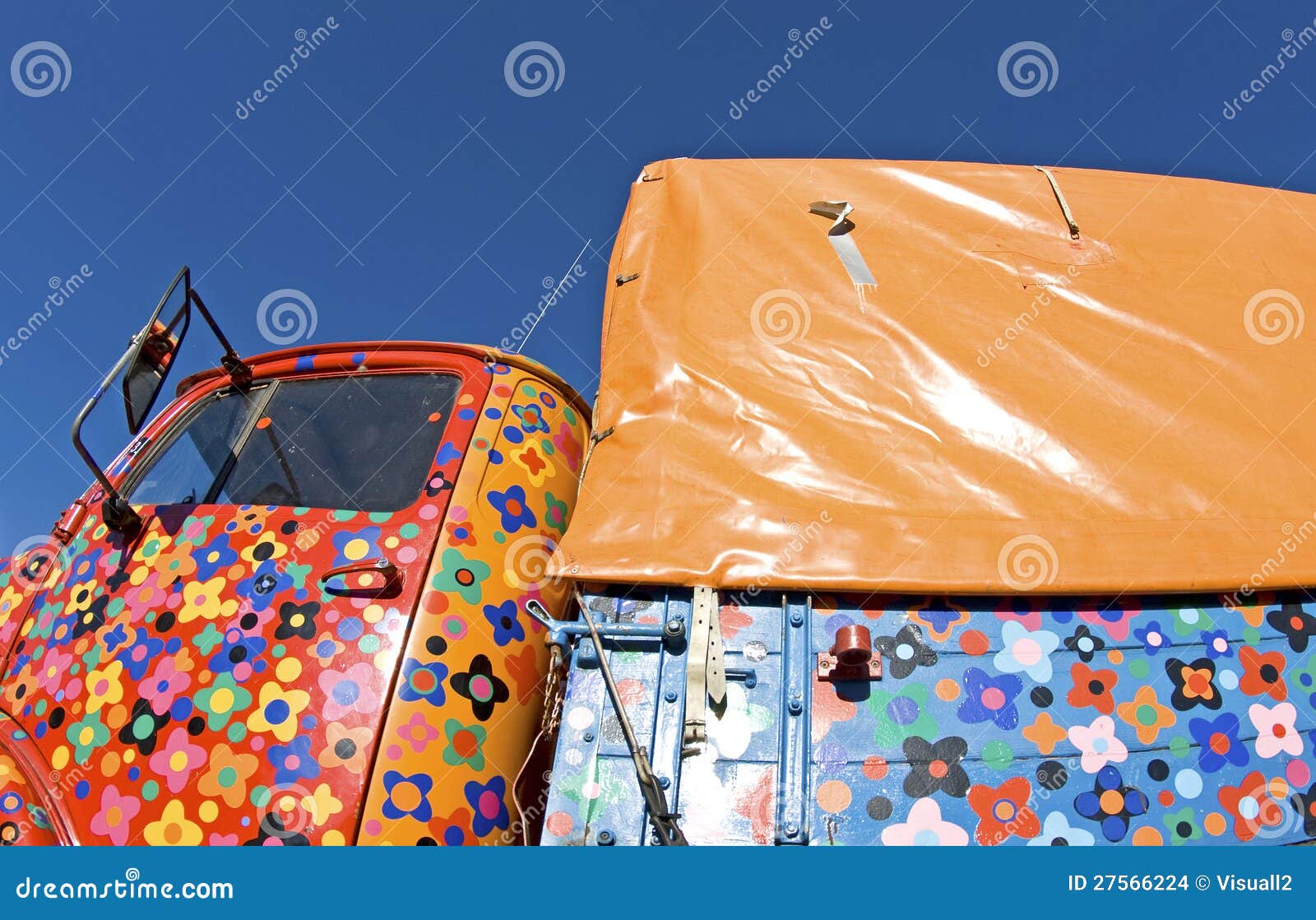 Truck, old colorful lorry. stock photo. Image of automobile - 27566224