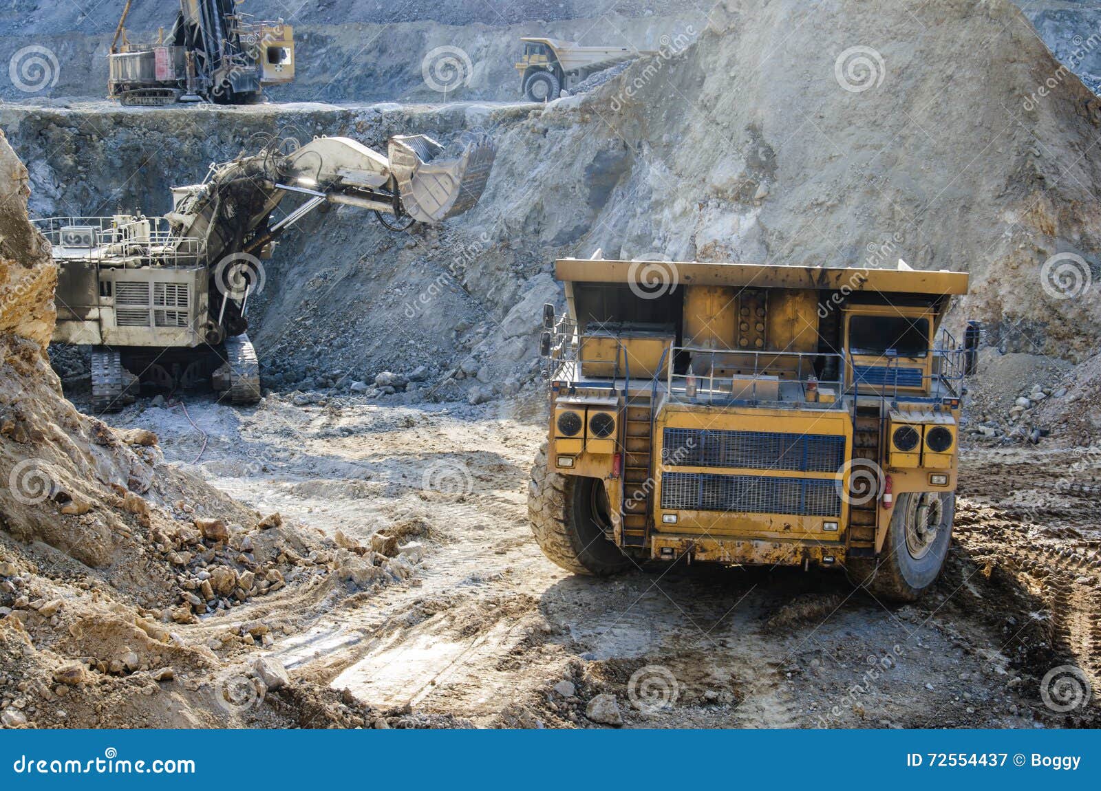 Truck in open pit mine stock image. Image of huge, truck - 72554437