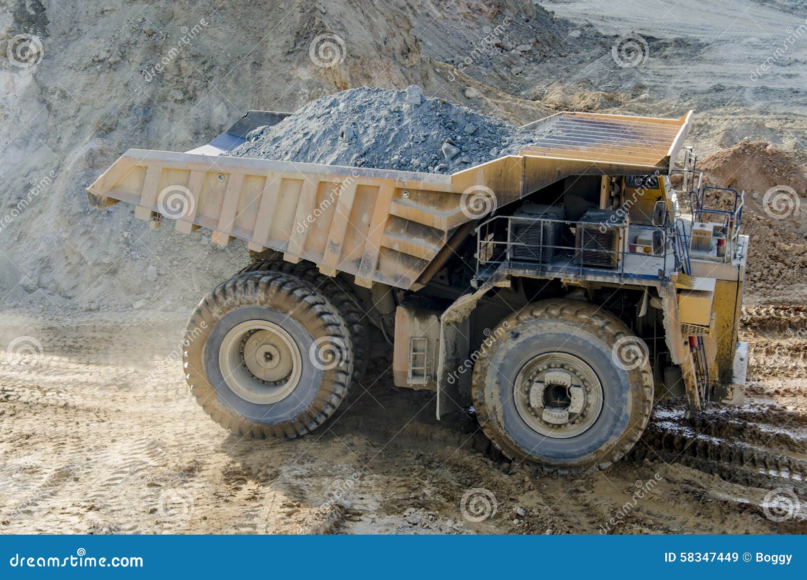 Truck in open pit mine stock image. Image of production - 58347449