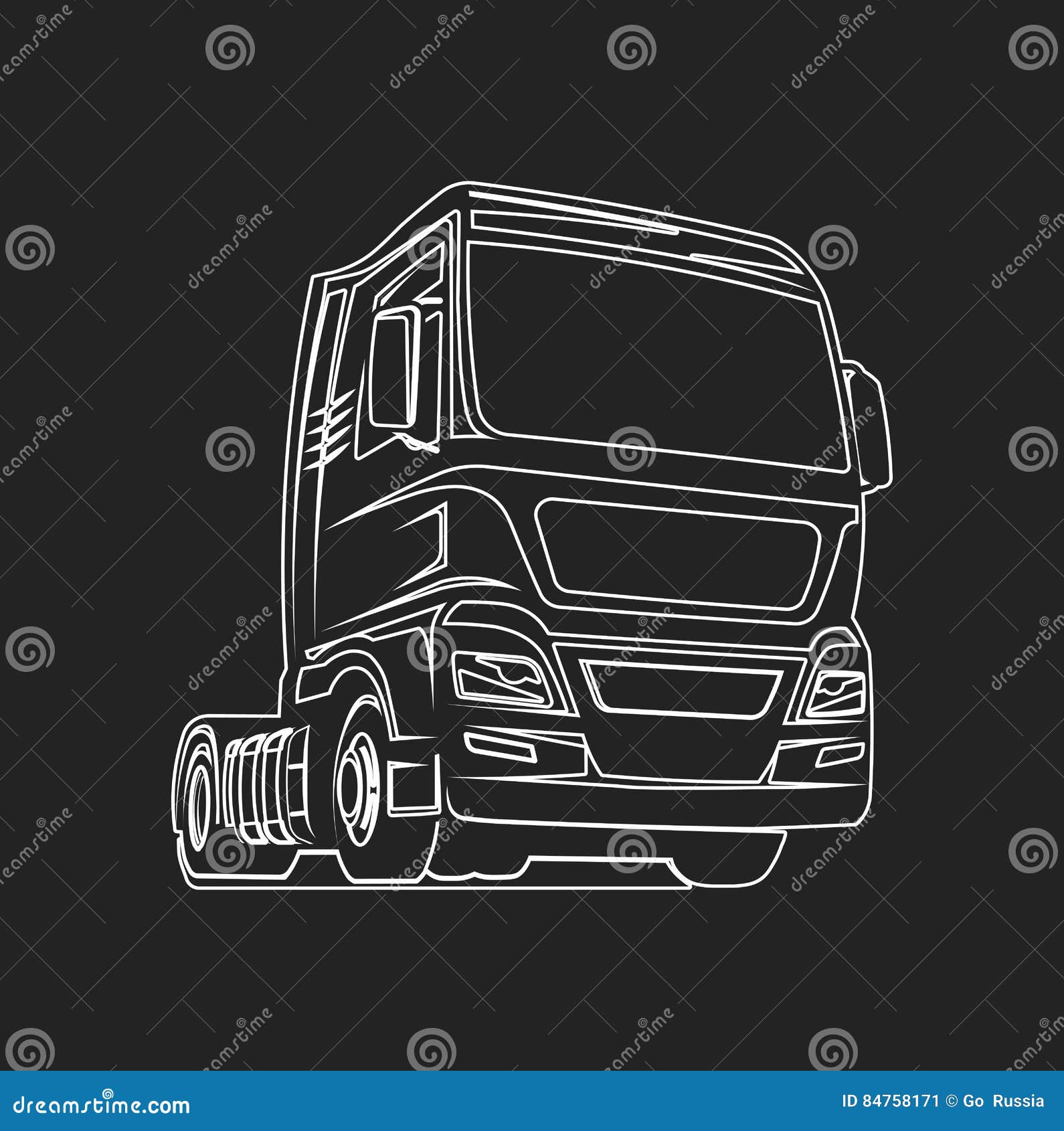 Outline Cargo Train Terminal. Locomotive With Boxcar. Isometric ...