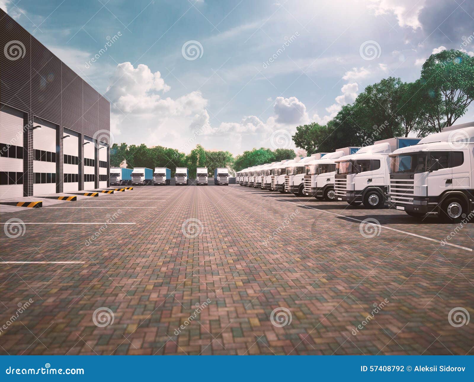 Truck Parking With Concrete Mixers Royalty-Free Stock Photo ...