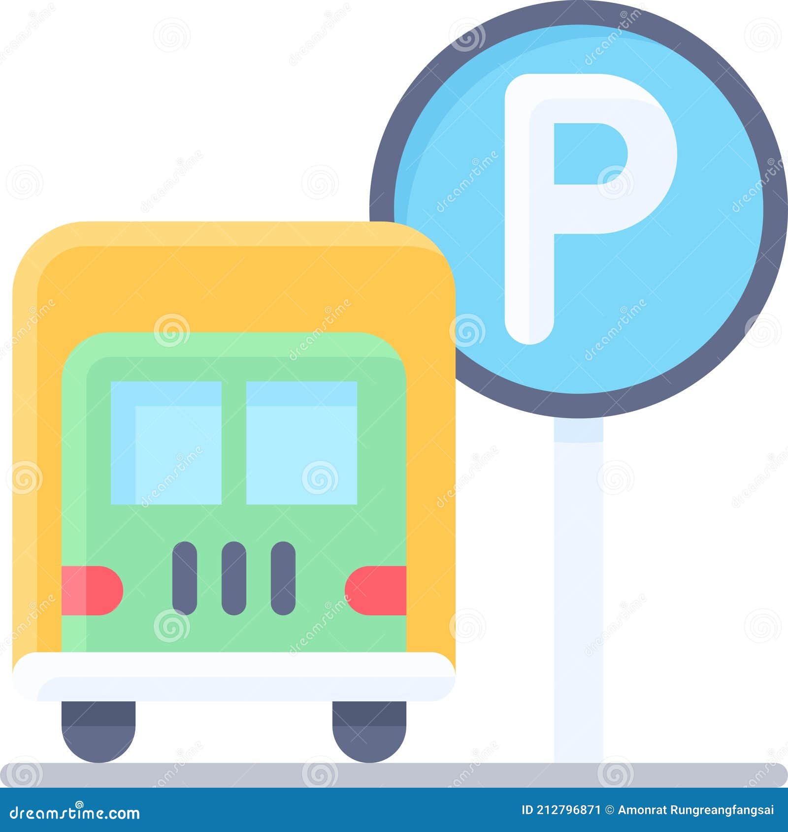 Truck Parking Icon, Parking Lot Related Vector Stock Vector ...