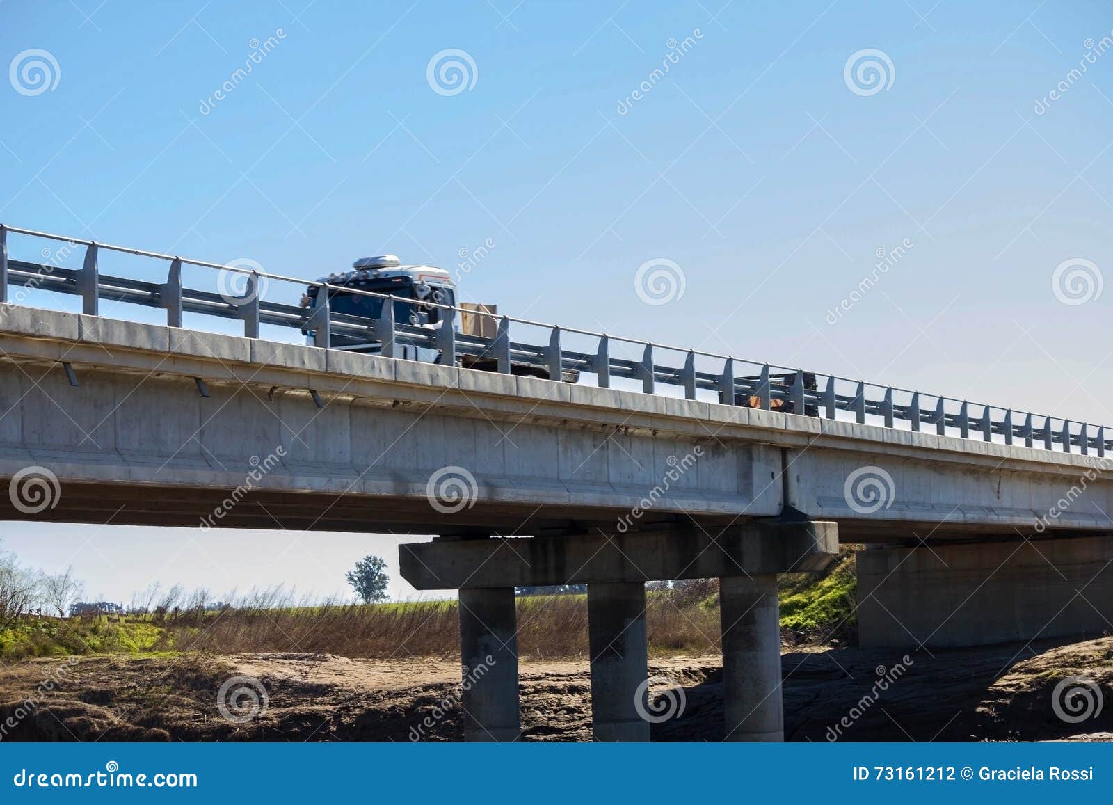 Truck Passing Over the Bridge Stock Photo - Image of cargo, rough: 73161212