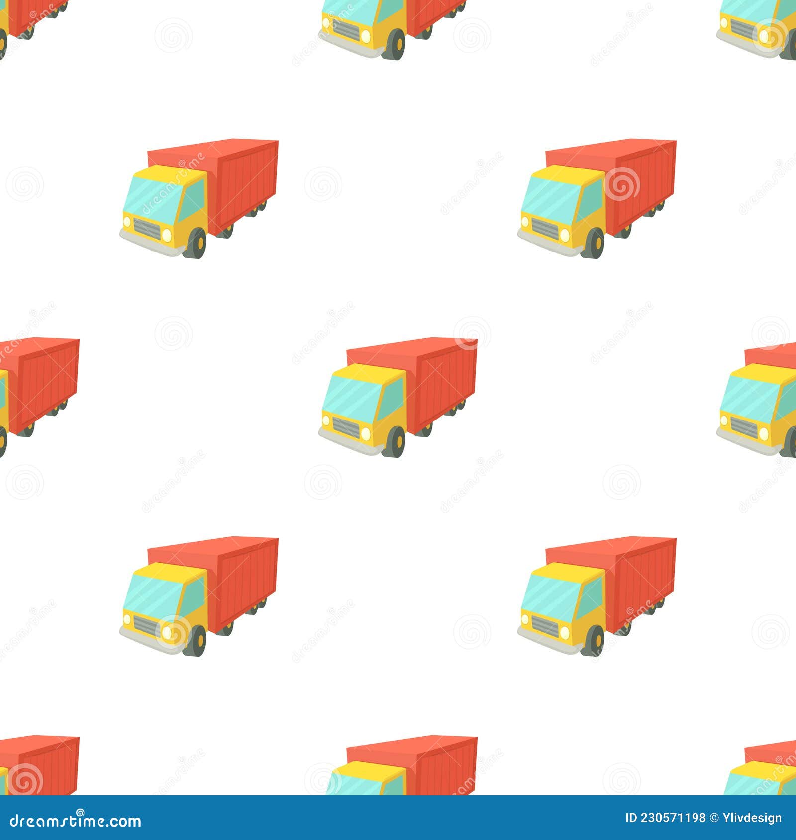 Truck Pattern Seamless Vector Stock Illustration - Illustration of ...