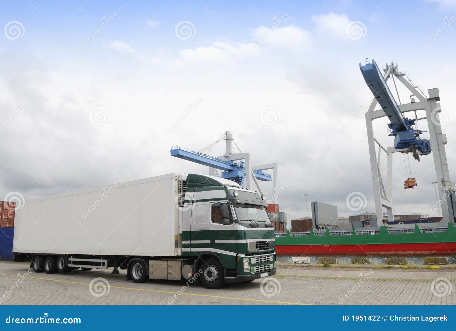 Truck in Port Waiting for Cargo Stock Photo - Image of transport ...