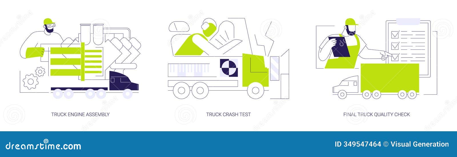 Truck Production Line Abstract Concept Vector Illustrations. Stock ...