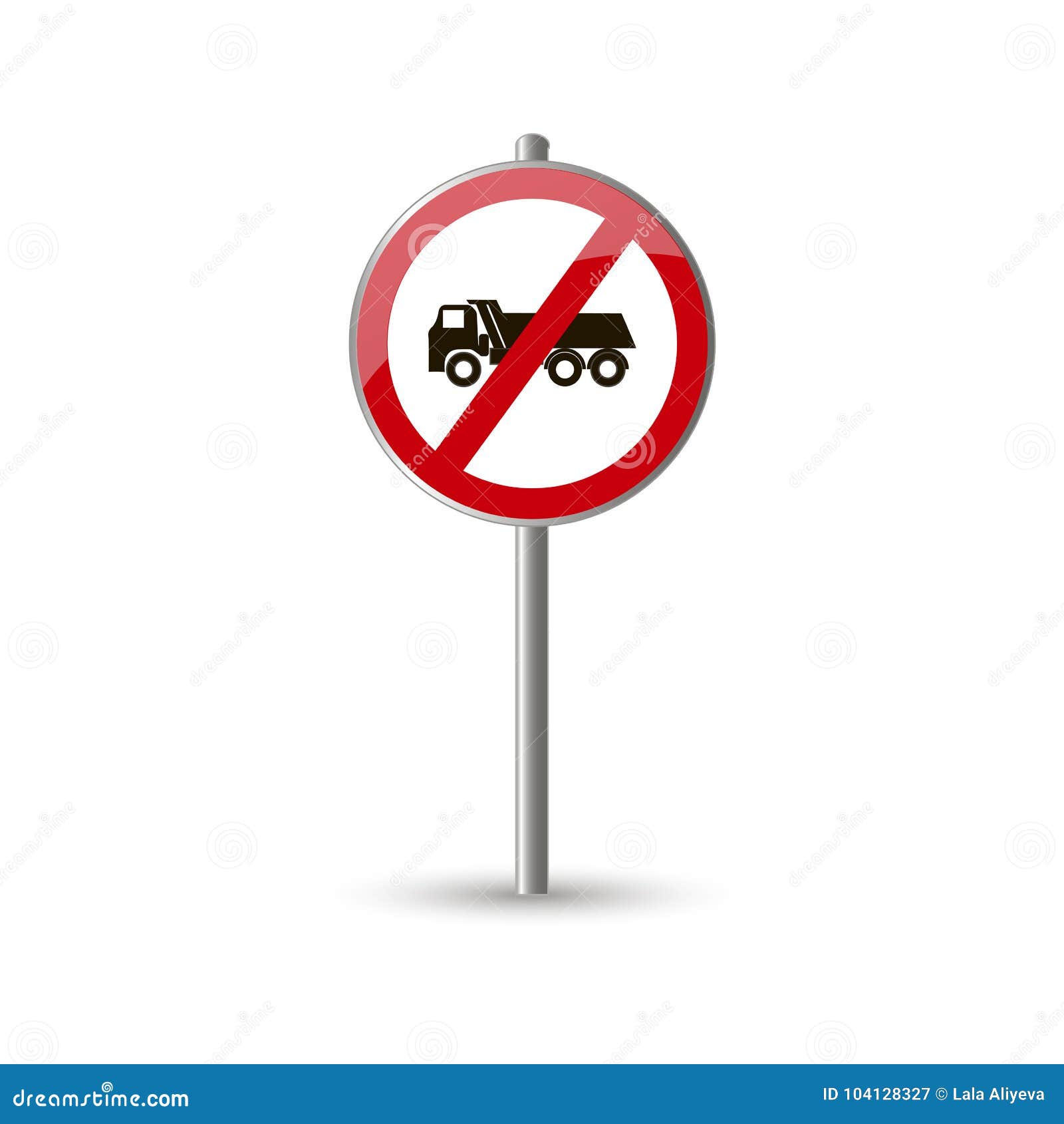 Truck Prohibited Traffic Sign Stock Illustration - Illustration of ...