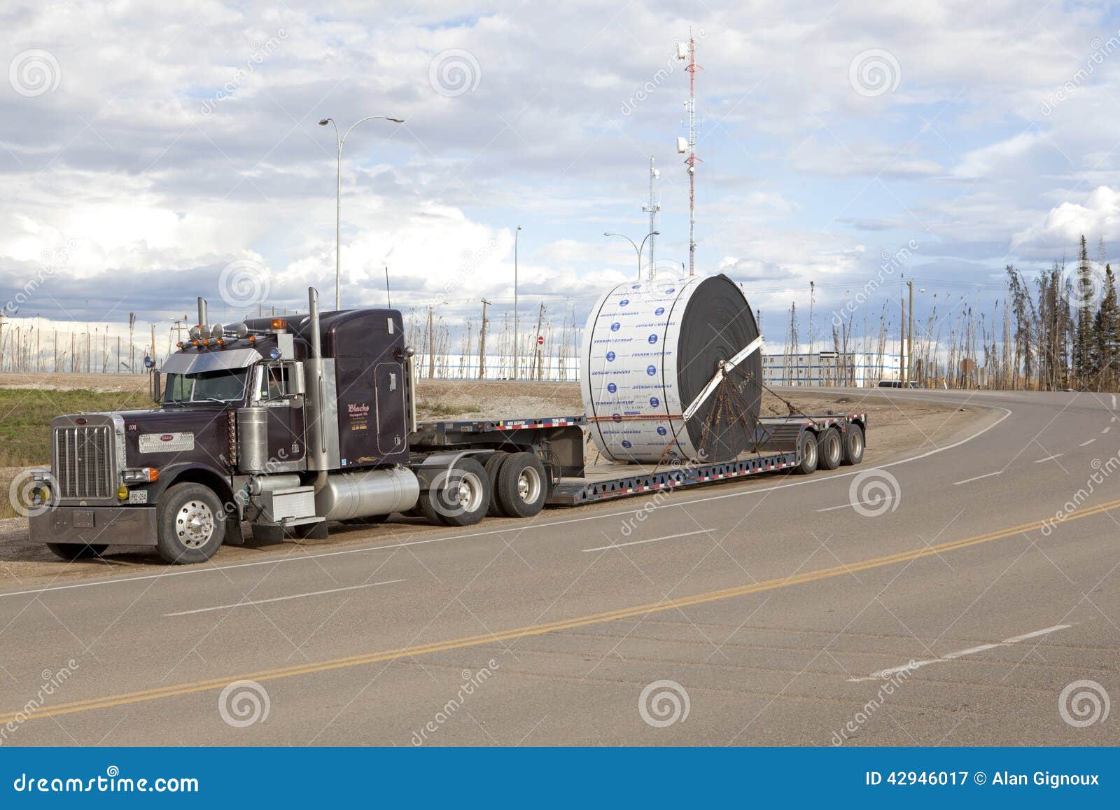 Truck Pulling A White 53 Foot Long Walmat Shipping Container At Port Of ...