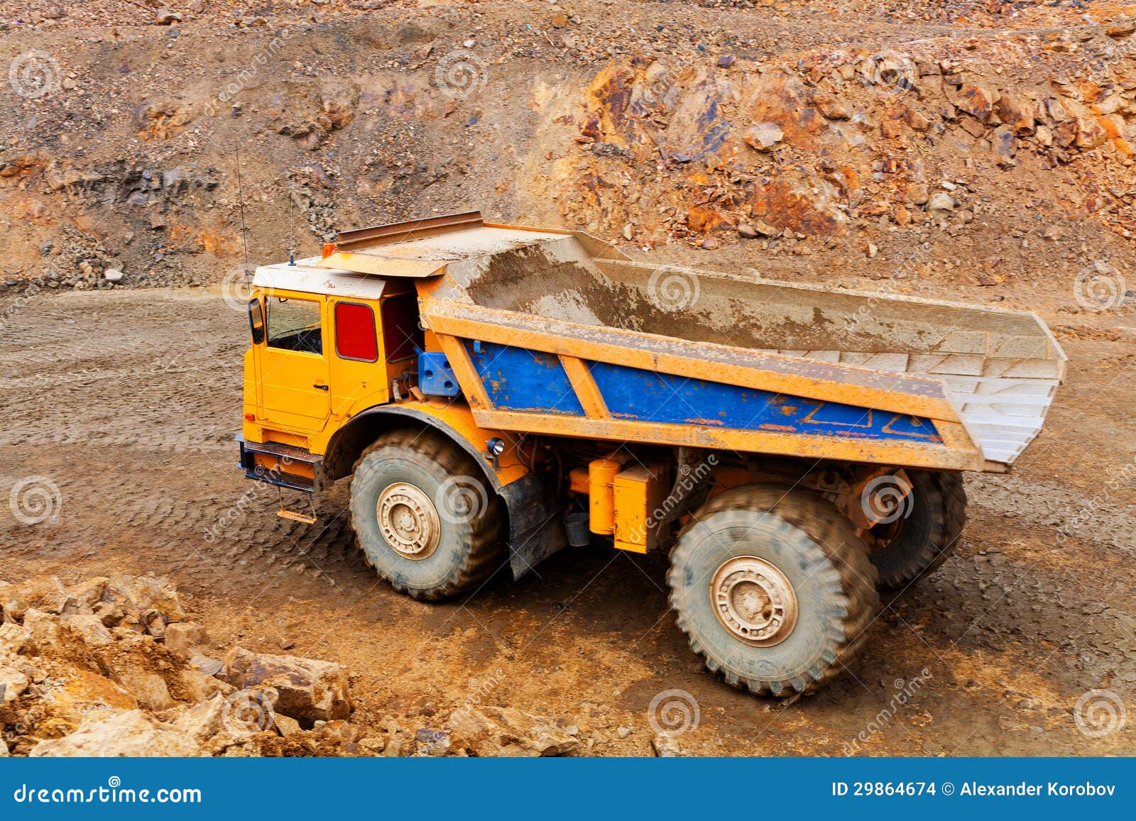 Truck in quarry stock photo. Image of madrid, orange - 29864674