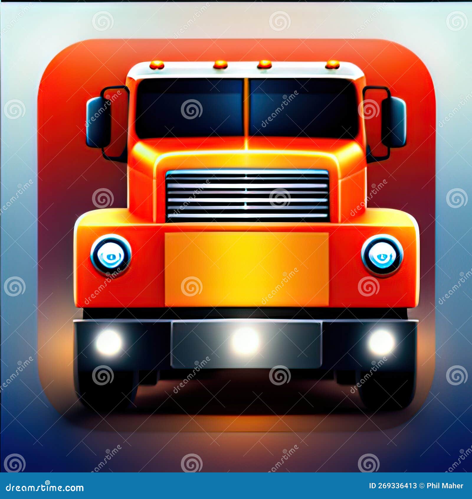 Truck Racing Software App Style Icon. Generative AI. Stock Illustration ...