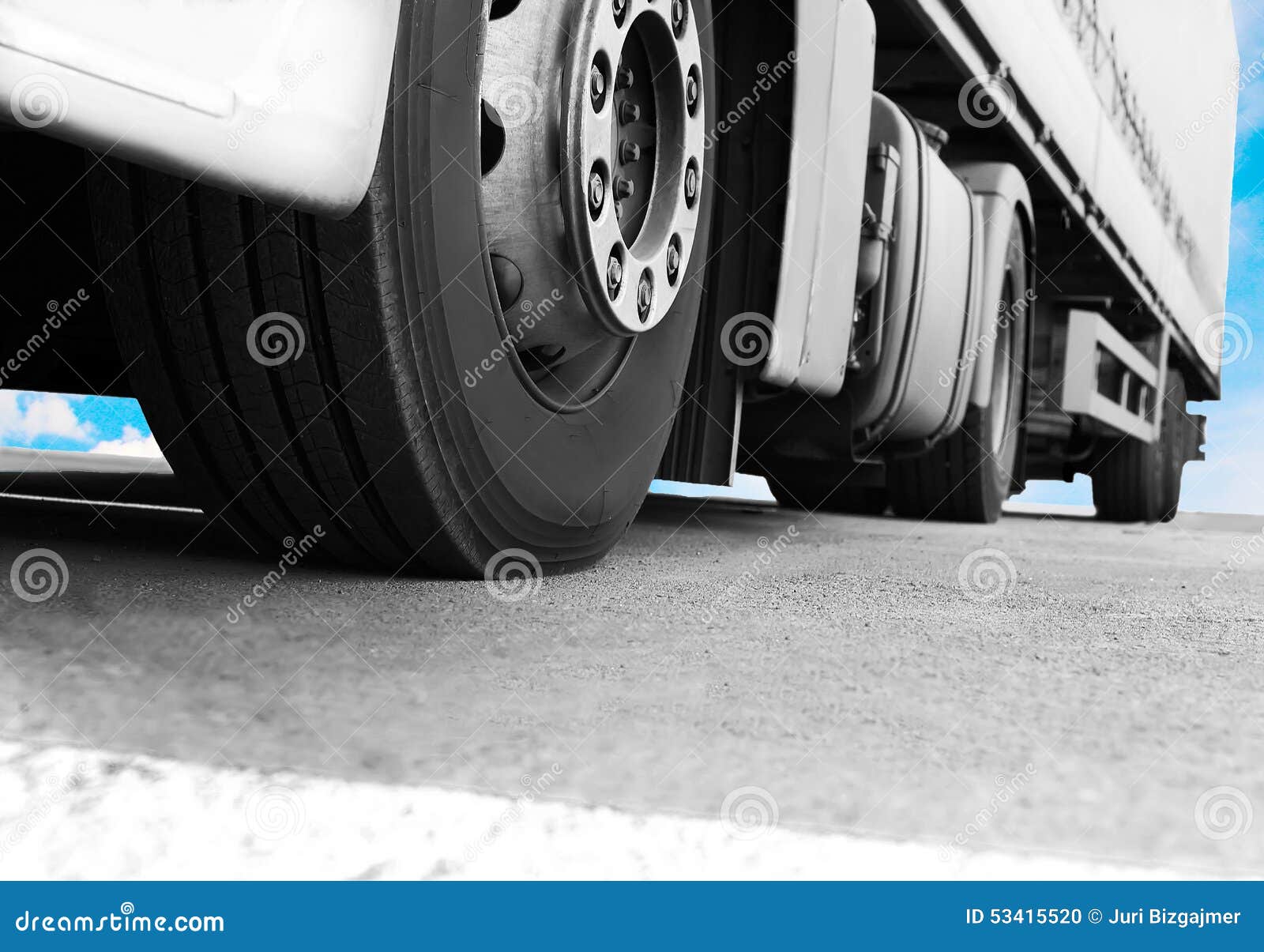 Truck on road close-up stock photo. Image of asphalt - 53415520