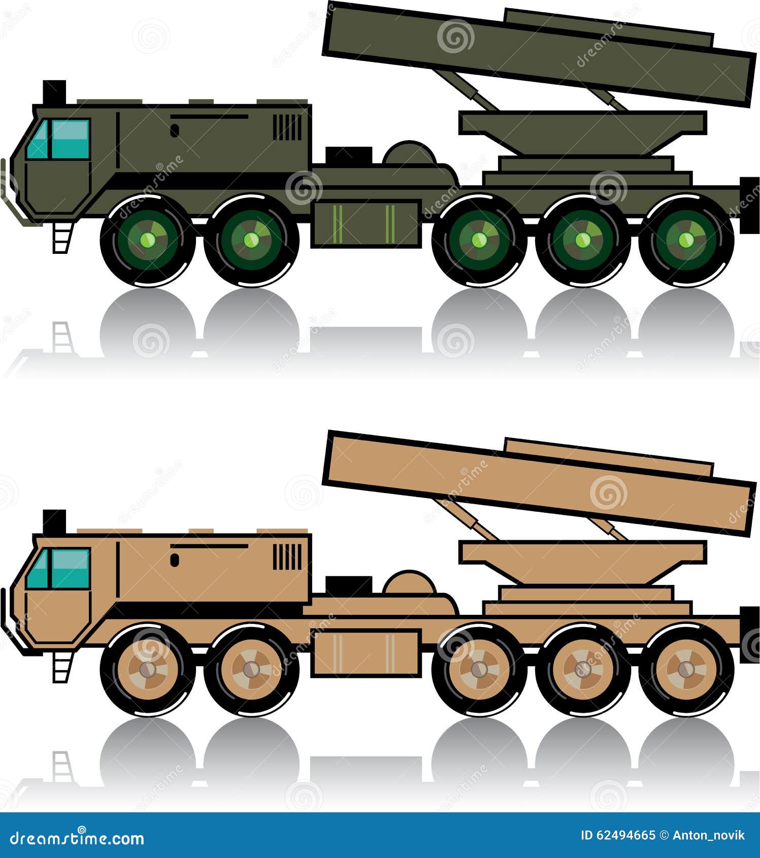 Truck rocket launcher stock vector. Illustration of high - 62494665