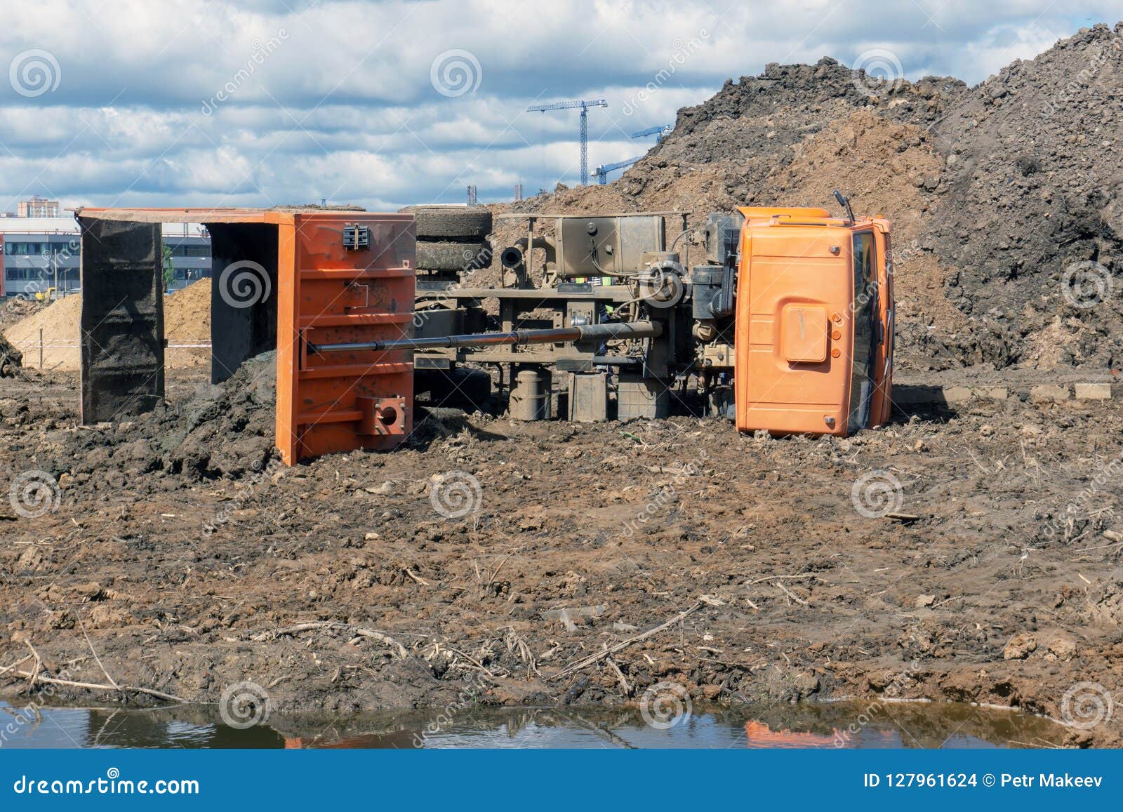 The Truck Rolled Over on Its Side Stock Photo - Image of earth, roll ...