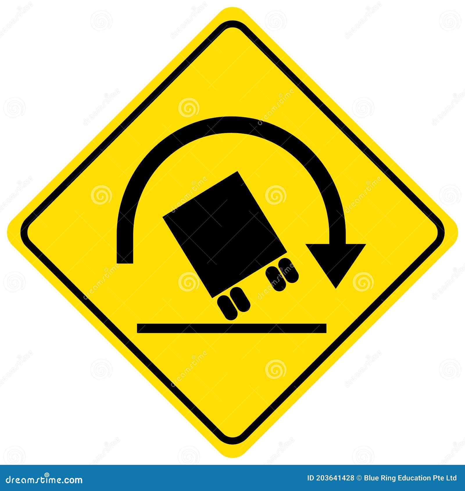 Truck Rollover Warning For Sharp Curves Sign. Vector Illustration ...