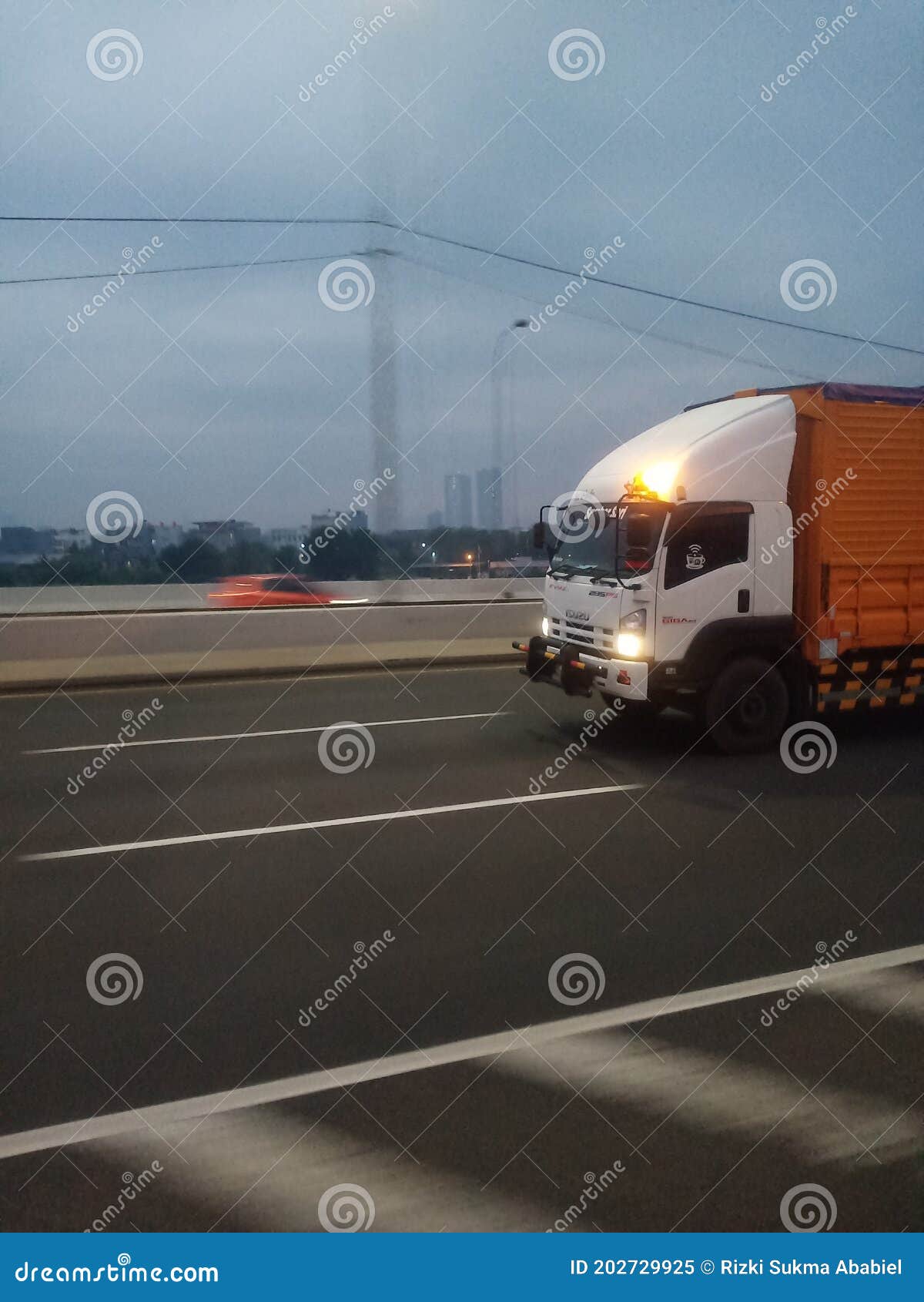 The Truck Runs on the Expressway Very Fast Editorial Image - Image of ...