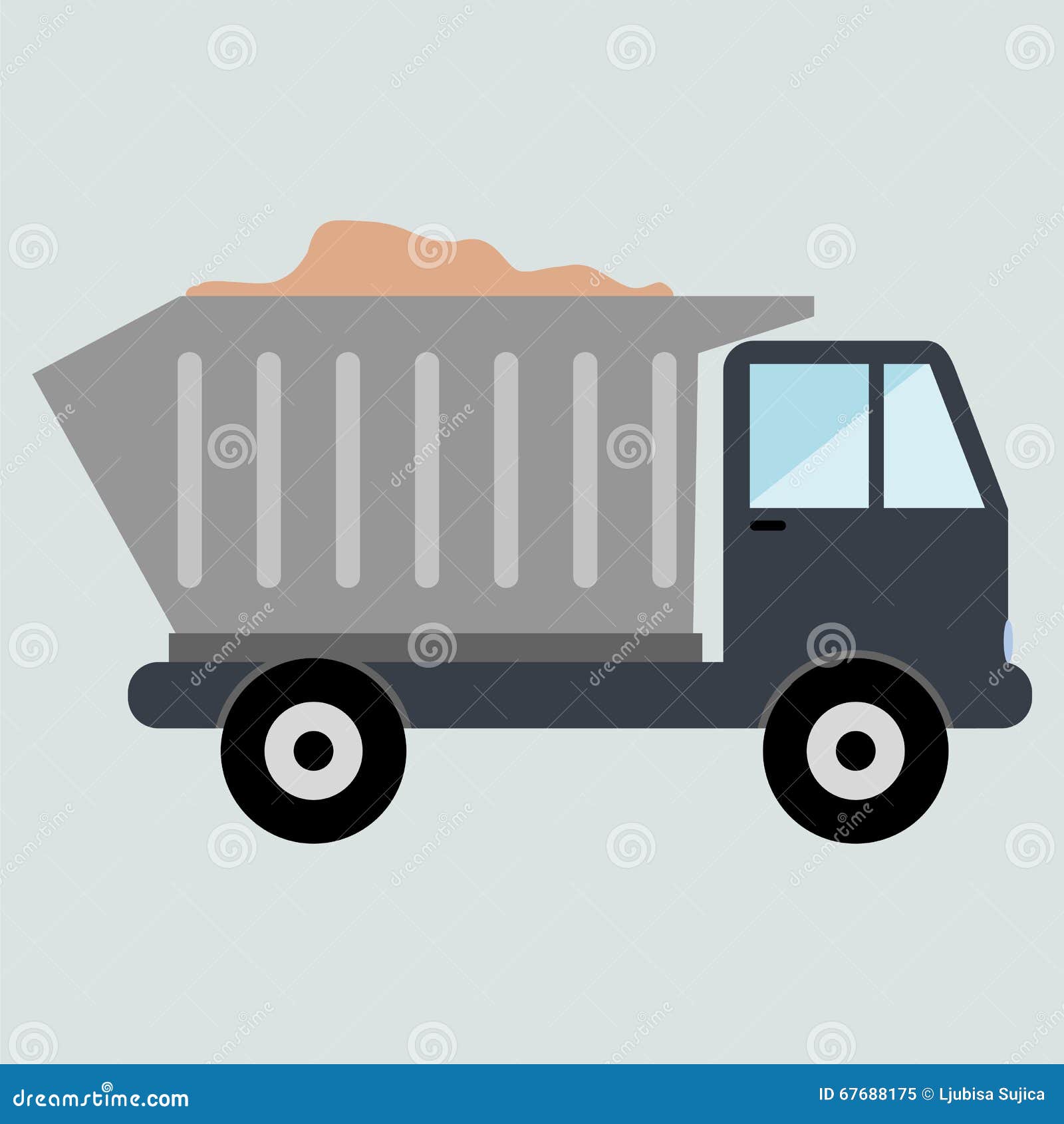 Truck with sand stock vector. Illustration of digging - 67688175