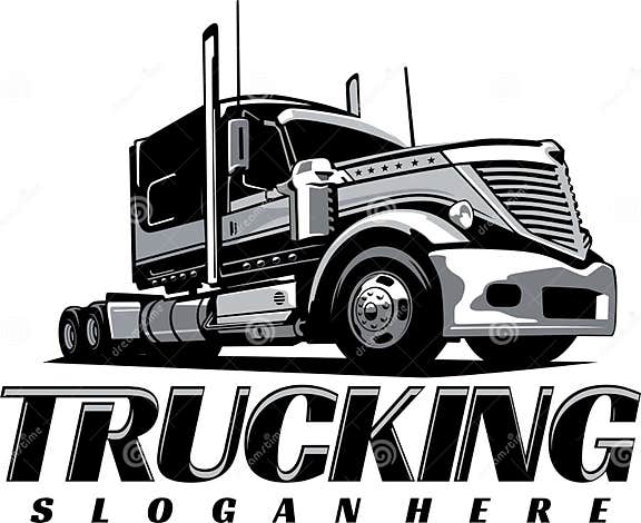 Truck Semi Logo Design Vector Stock Vector - Illustration of logistics ...