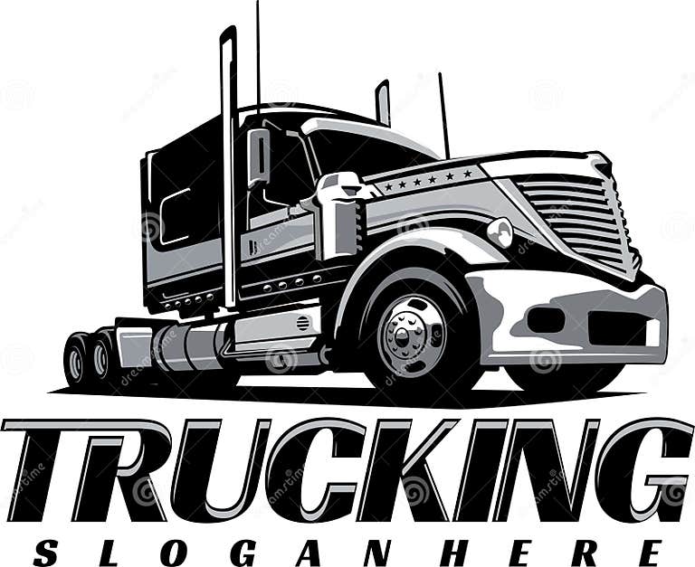 Truck Semi Logo Design Vector Stock Vector - Illustration of logistics ...