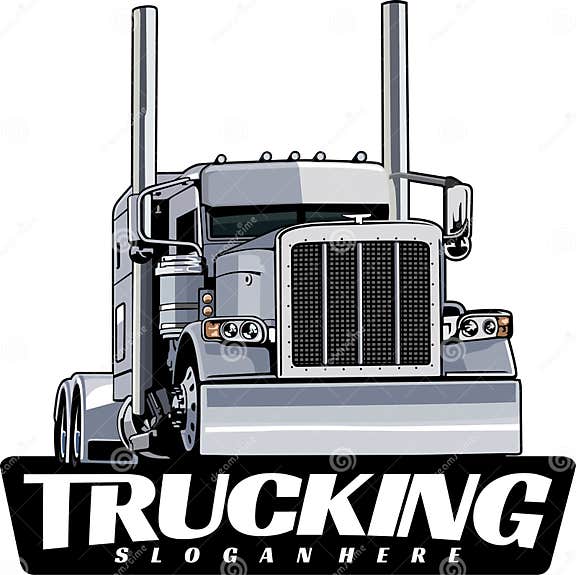 Truck Semi Logo Design Vector Stock Vector - Illustration of logo ...