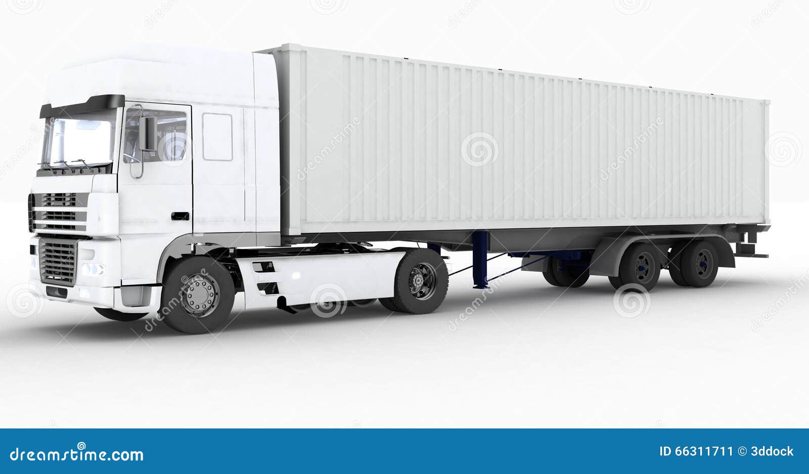 Truck with Semi-trailer on White Background Stock Illustration ...