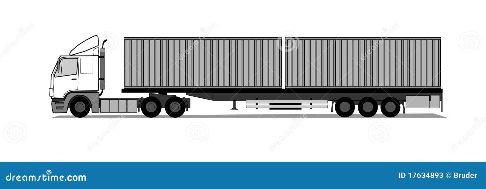 Truck with Shipping Containers Stock Vector - Illustration of road ...