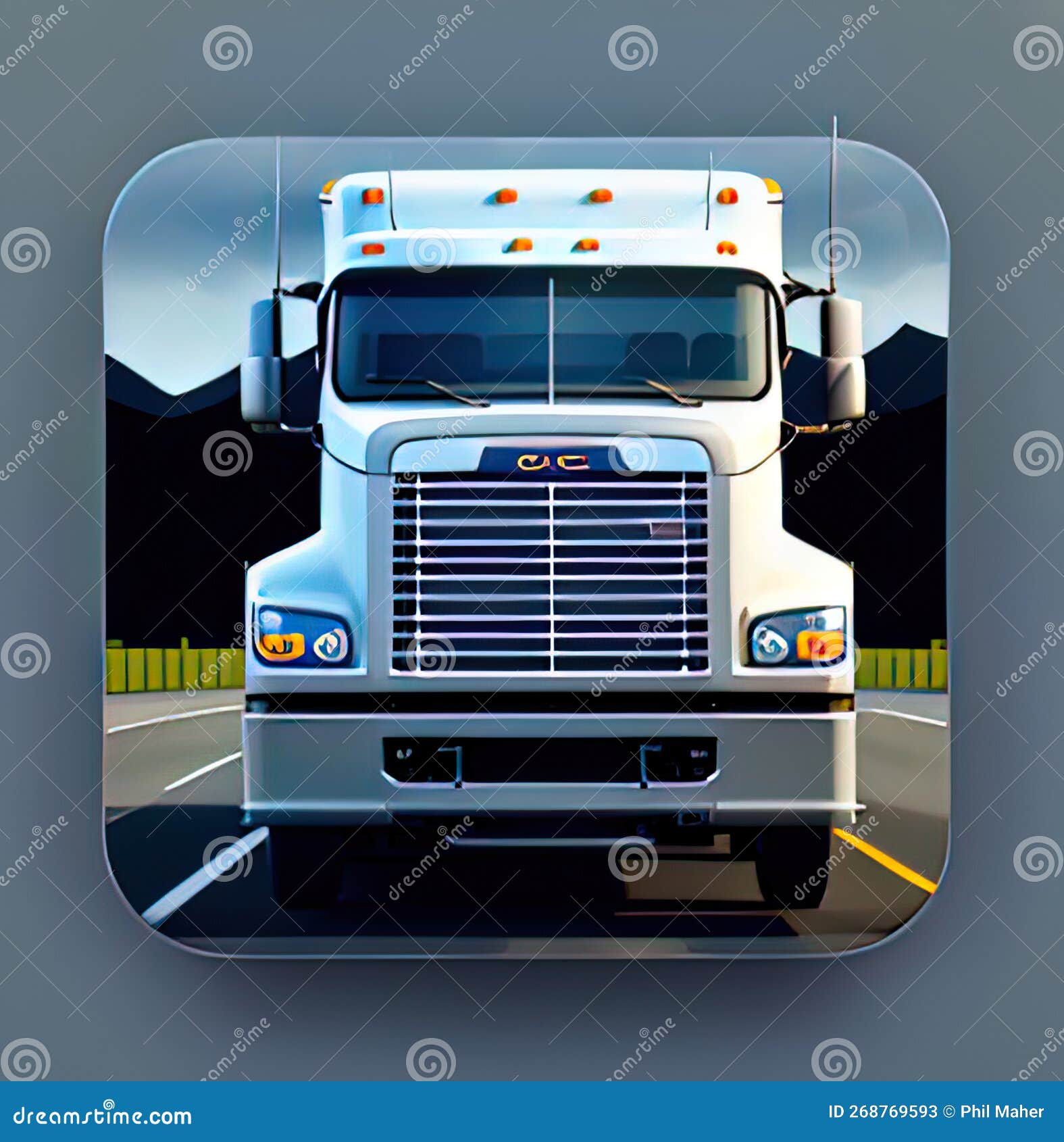 Truck Simulator Software App Icon. Generative AI. Stock Illustration ...