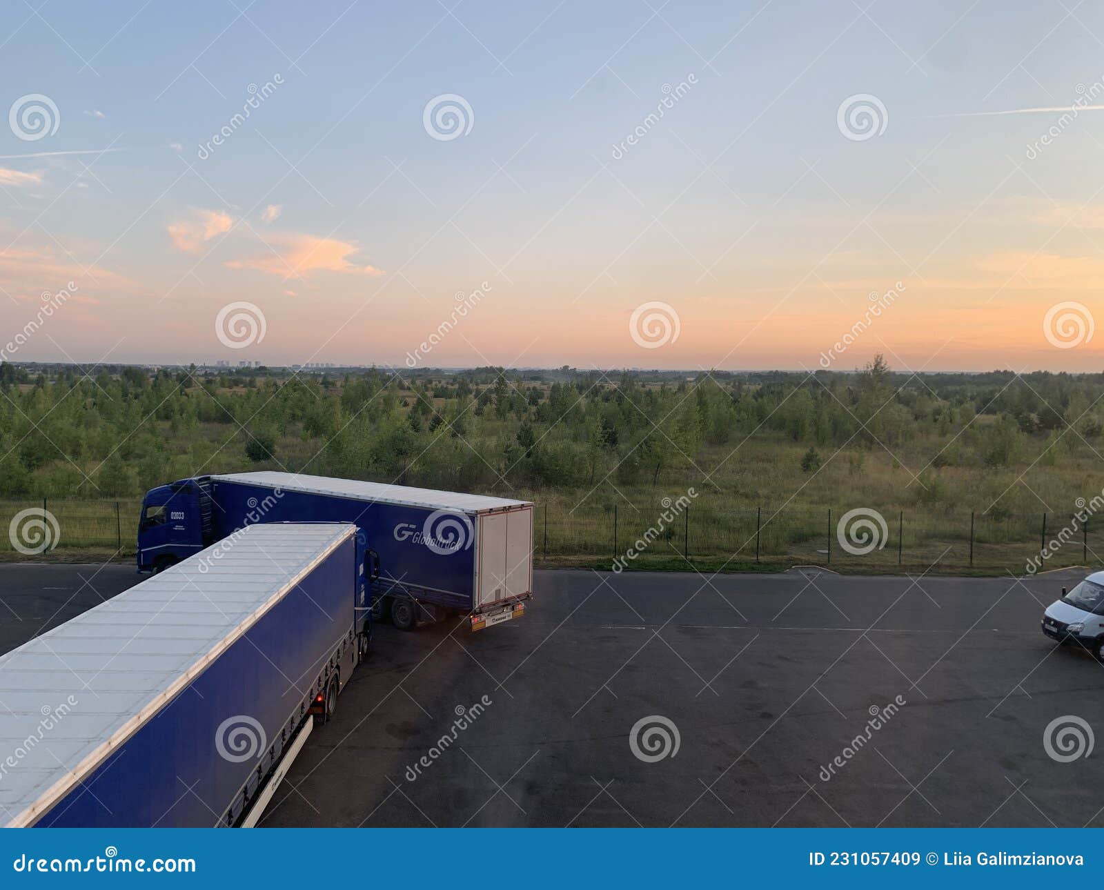 Truck and Skyline stock image. Image of lorry, light - 231057409