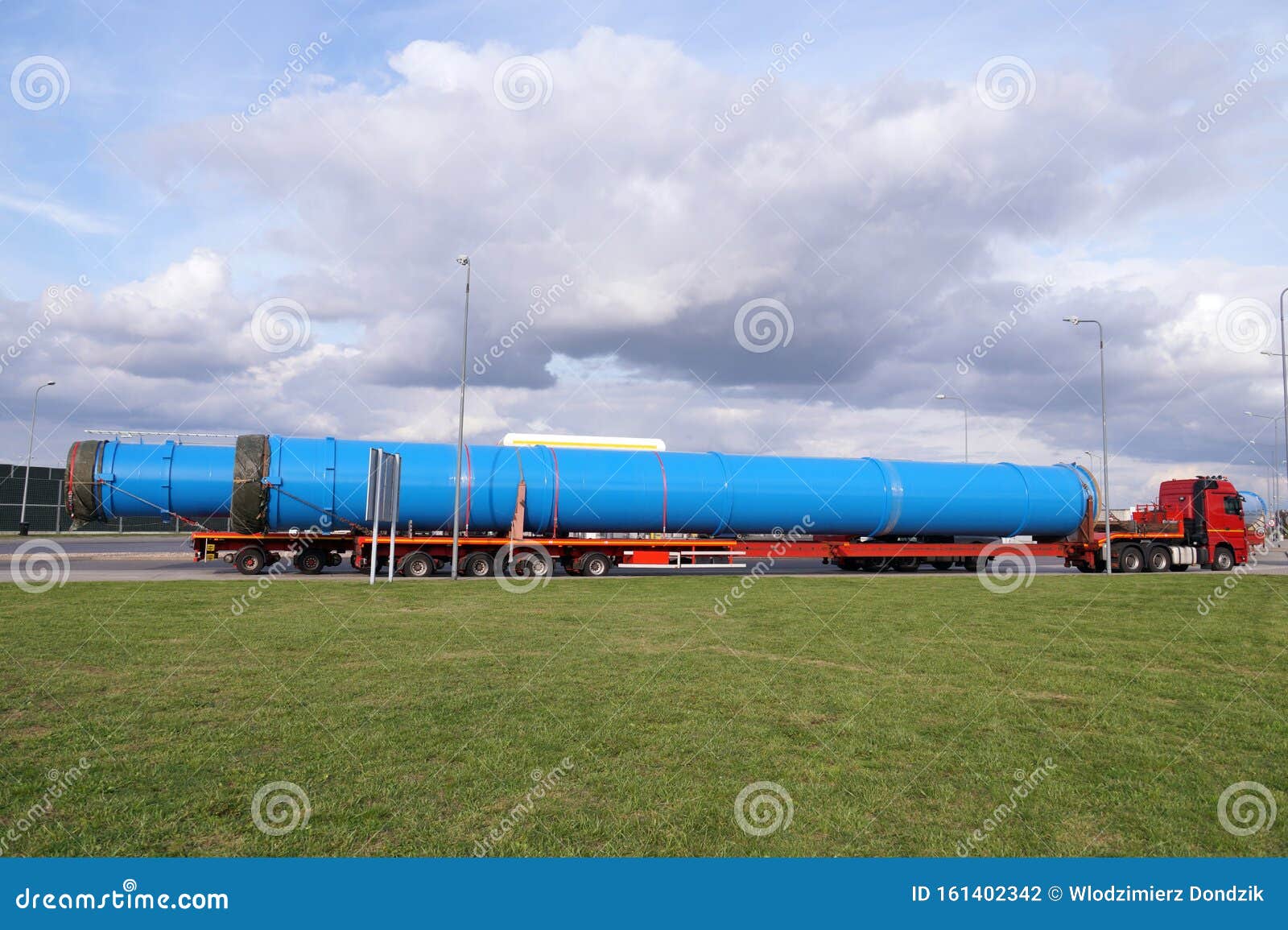 Oversize Load or Exceptional Convoy. a Truck with a Special Semi ...