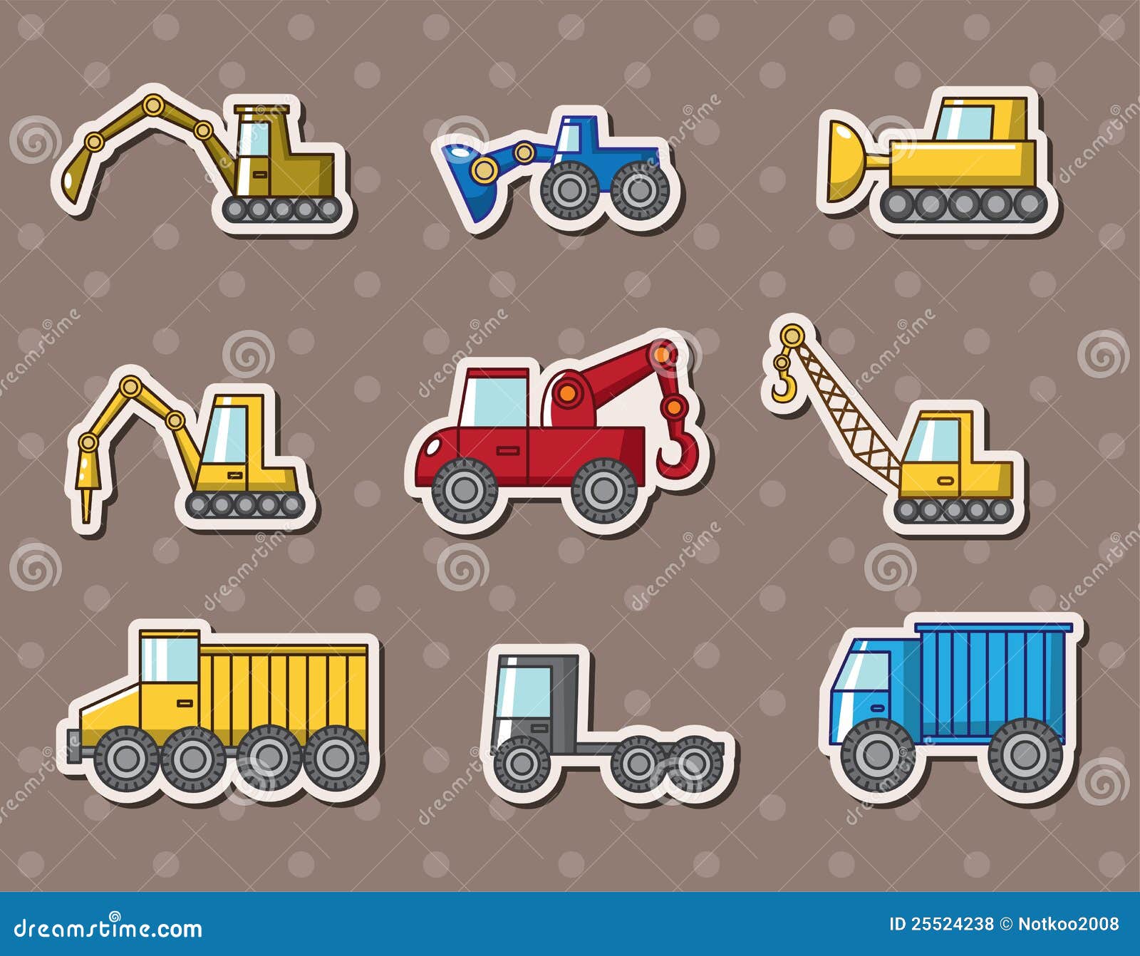 Set Of Stickers With Heavy Snowplow Transport. Truck-mounted Plows ...
