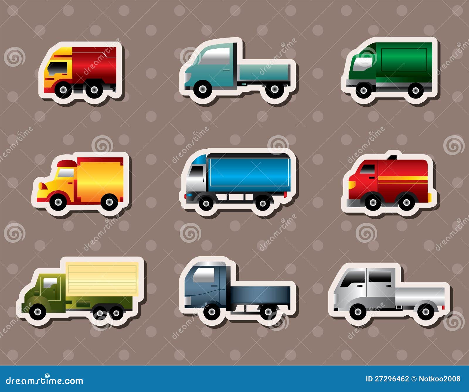 Set Of Stickers With Heavy Snowplow Transport. Truck-mounted Plows ...